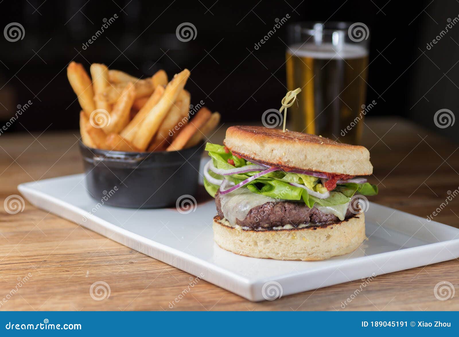 Beef burger combo stock image. Image of fusion, delicious - 189045191