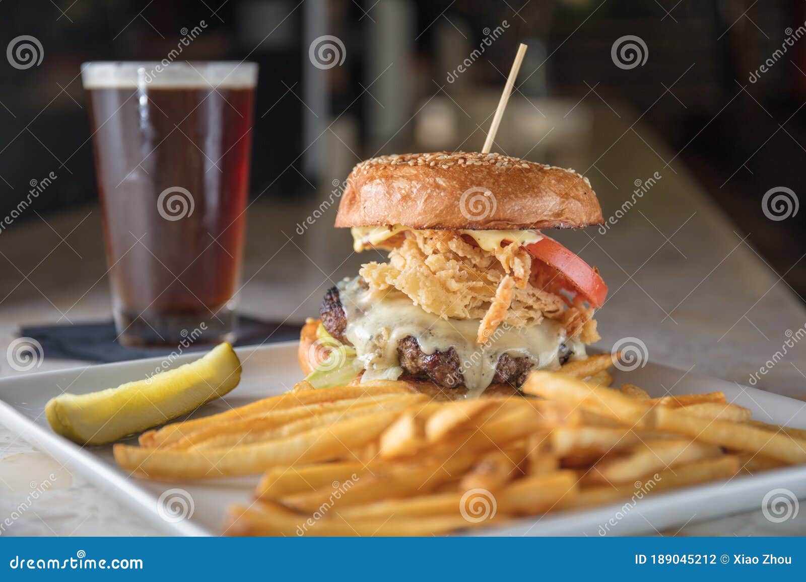 Beef burger combo stock photo. Image of cocktail, chops - 189045212