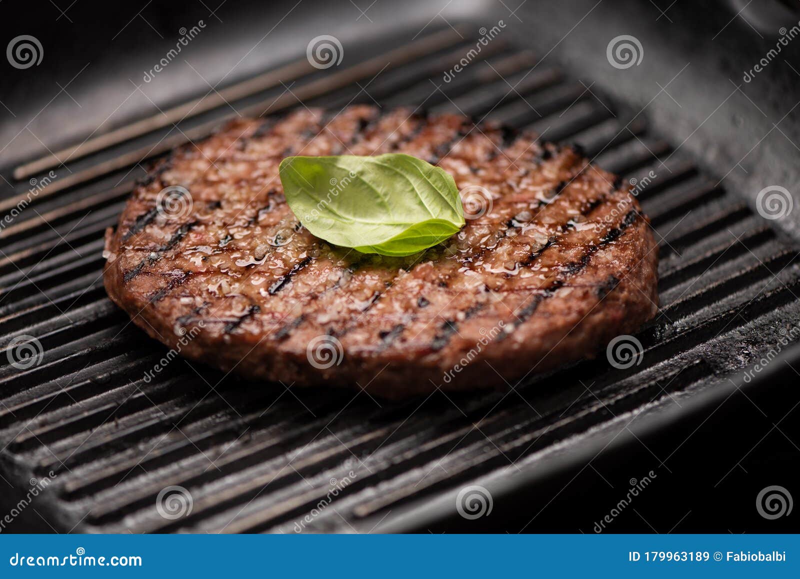 A Beef Burger Grill Cooking Stock Image - Image of meal, cook: 179963189