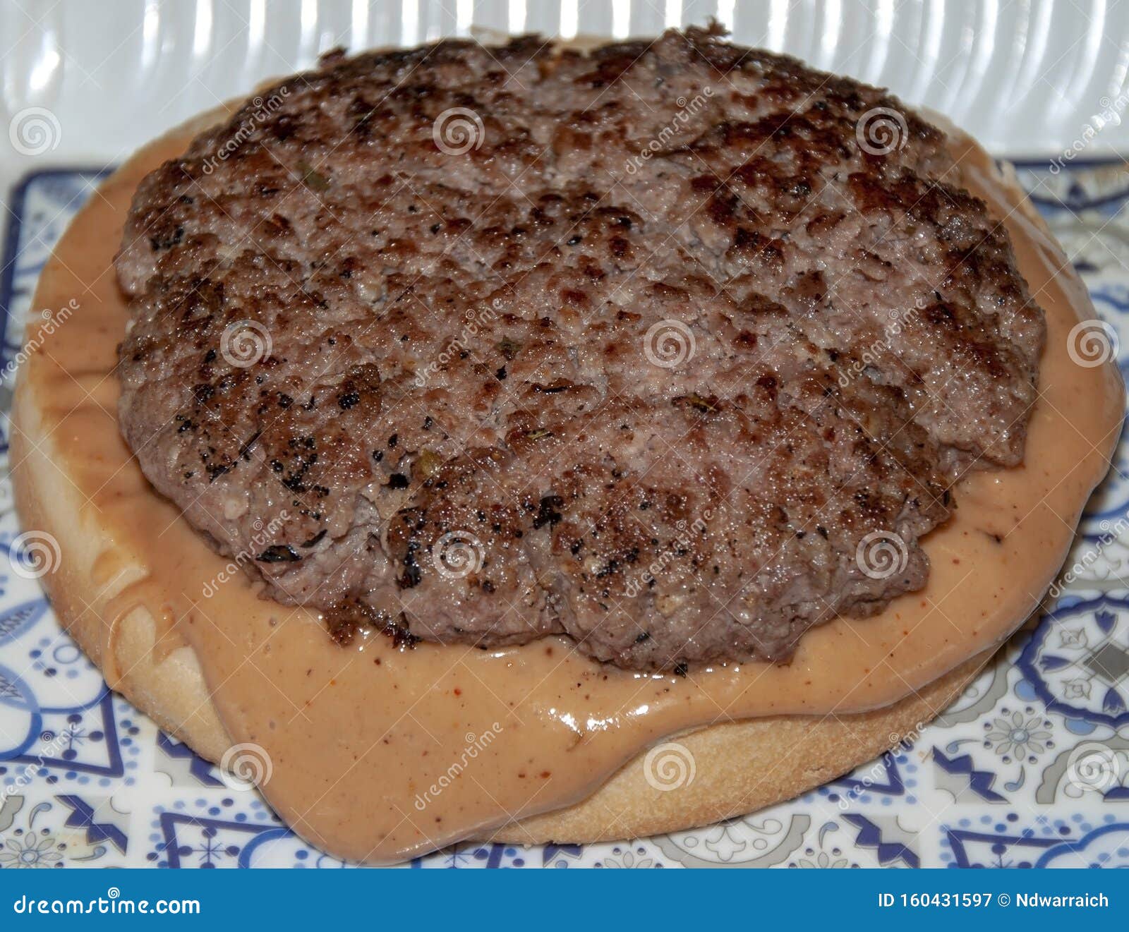 Healthy Beef Burger in Preparation Process Stock Image - Image of ...