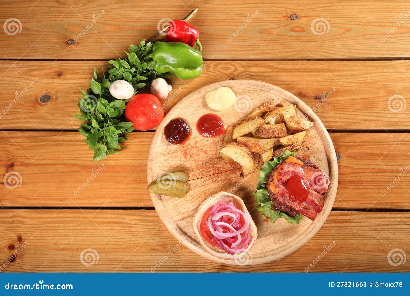 Beef burger on a plate stock image. Image of plate, cheese - 27821663