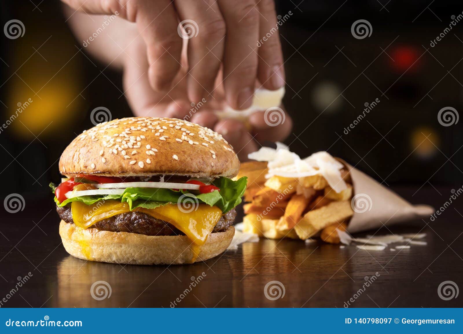 Beef Burger Prepared for Serving Stock Image - Image of grilled, cheese ...