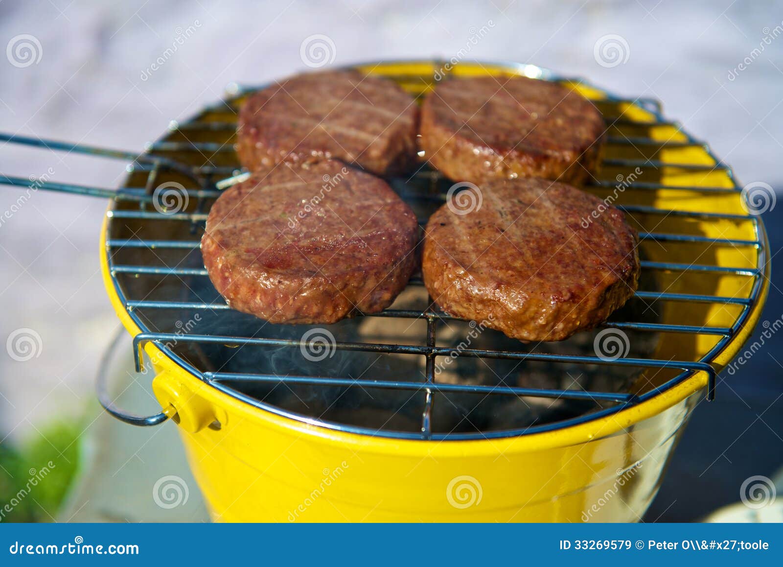Beef Burgers on a BBQ stock image. Image of food, juicy - 33269579