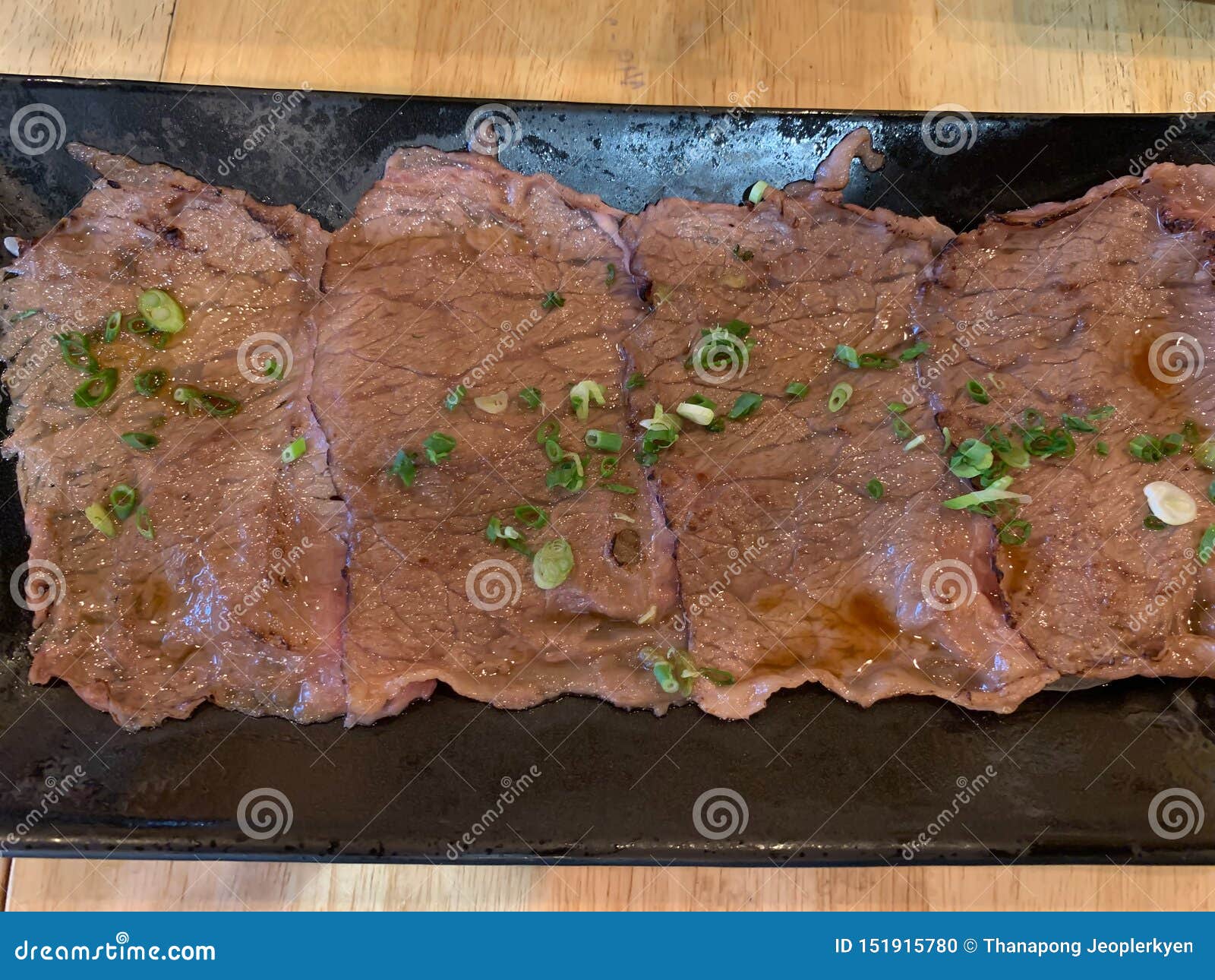 Beef Burn on Dish Background Stock Photo - Image of protein, delicious ...