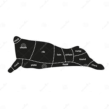 Beef Carcass. Simple Vector Illustration Stock Vector - Illustration of ...