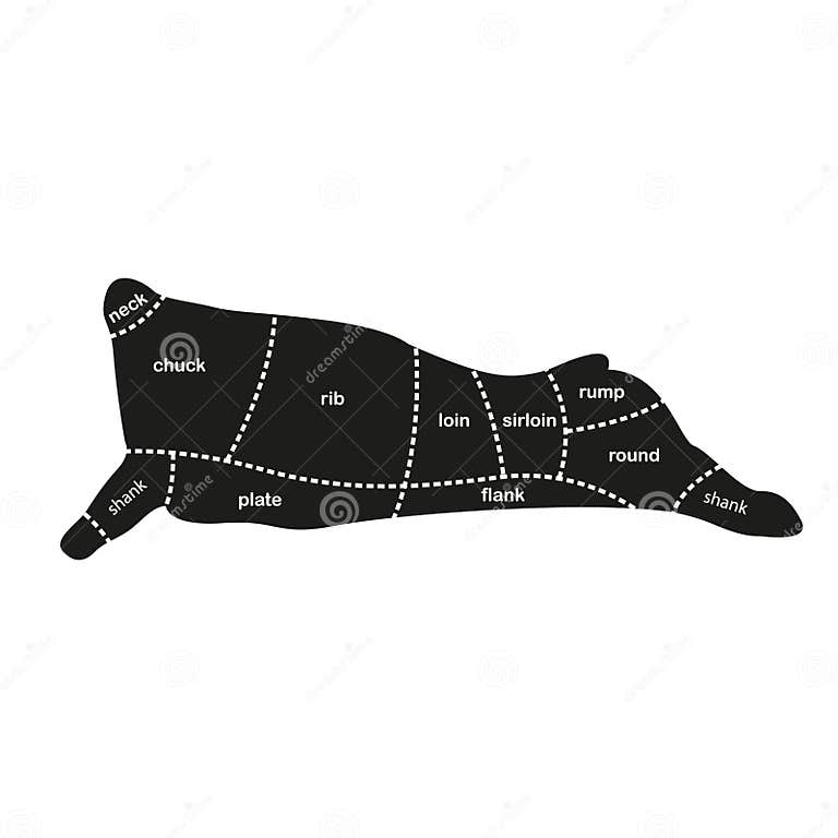 Beef Carcass. Simple Vector Illustration Stock Vector - Illustration of ...