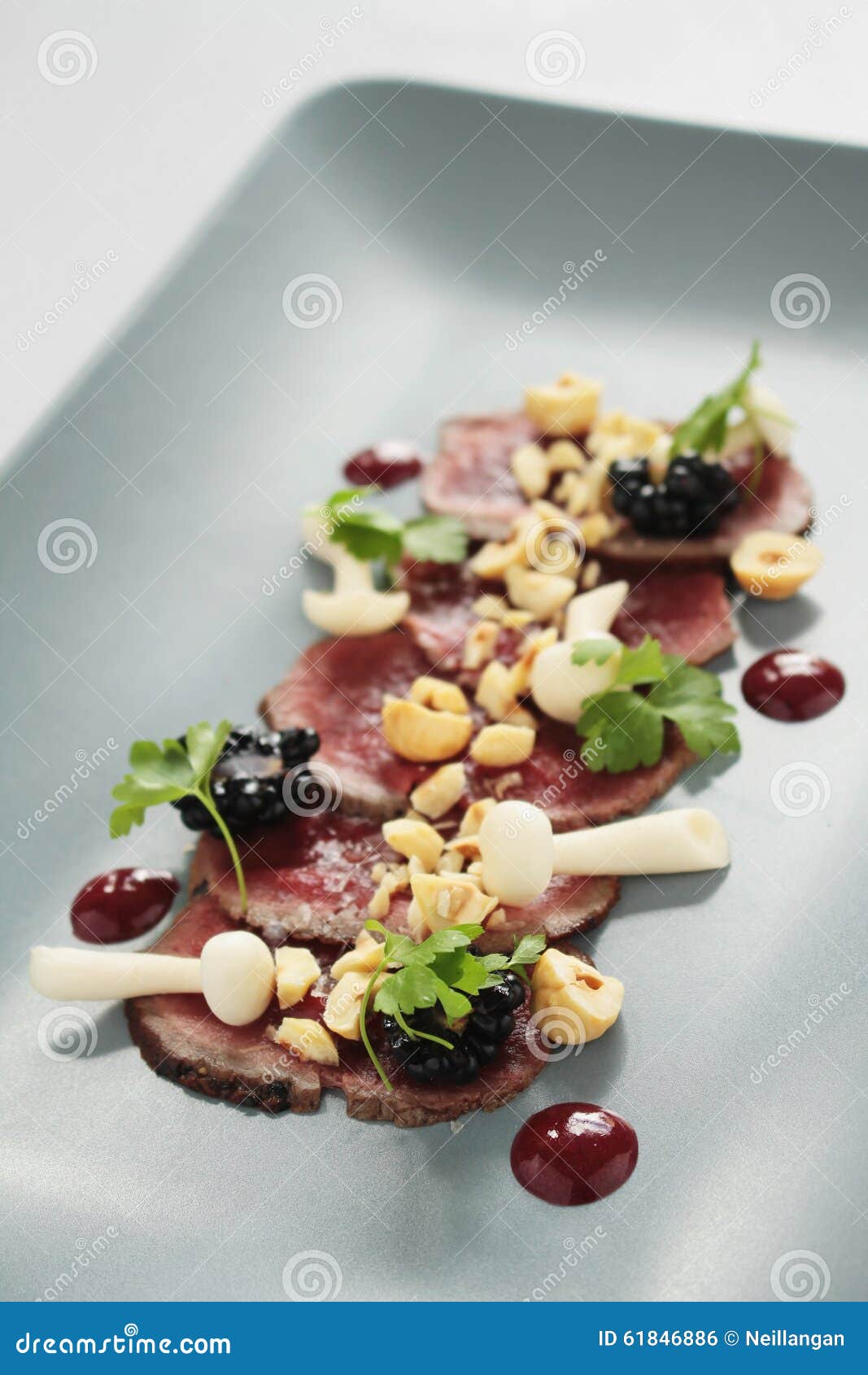 Beef Carpaccio Plated Starter Stock Photo - Image of starter, cured ...