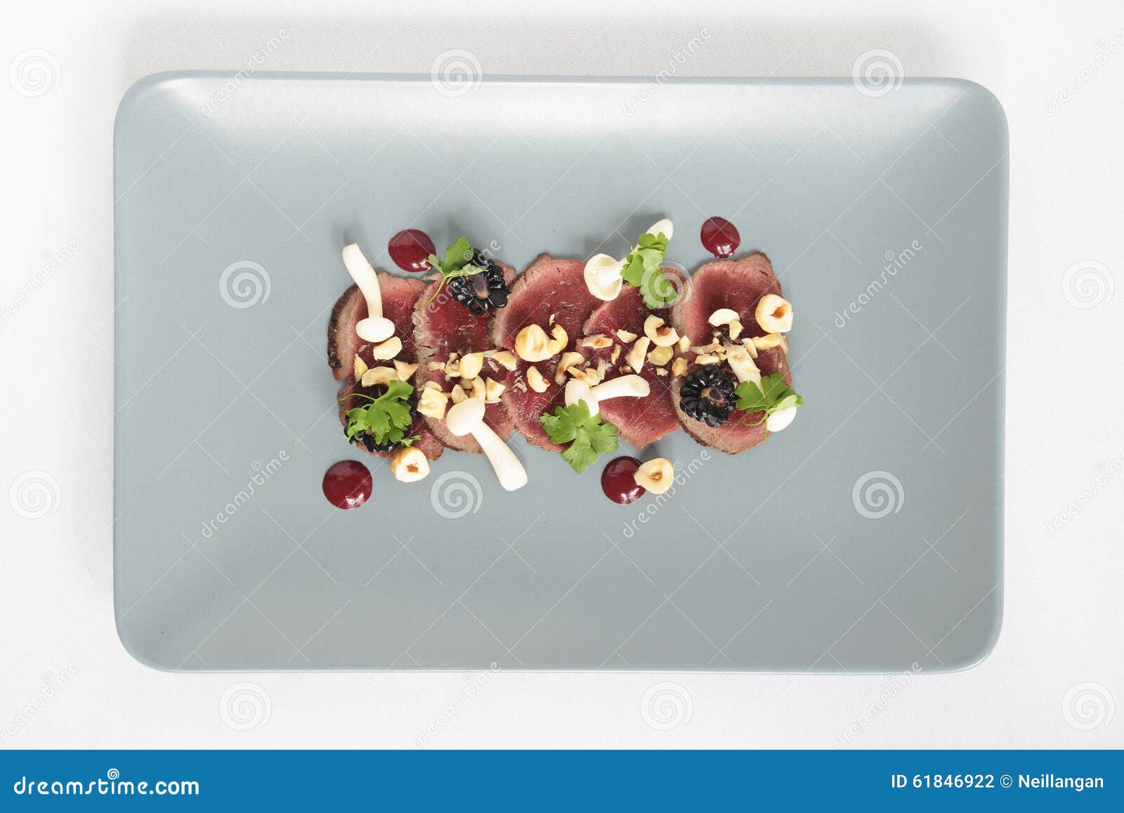Beef Carpaccio Plated Starter Stock Photo - Image of lunch, plated ...