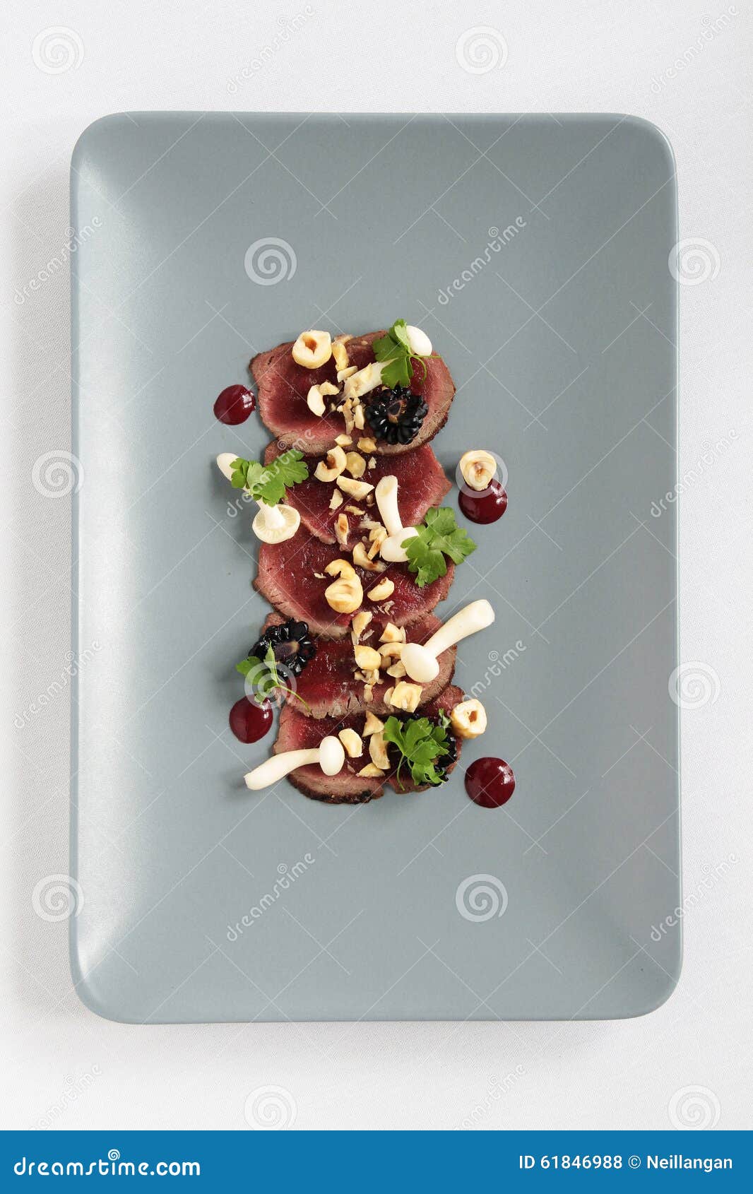 Beef Carpaccio Plated Starter Stock Photo - Image of appetizer, entree ...