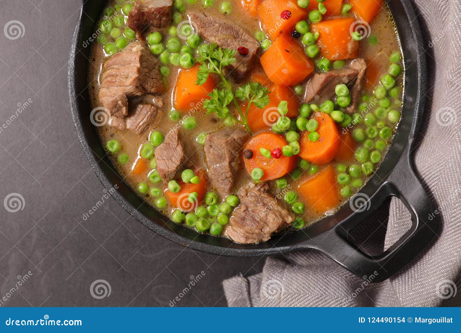 Beef with carrot and pea stock photo. Image of carrot - 124490154