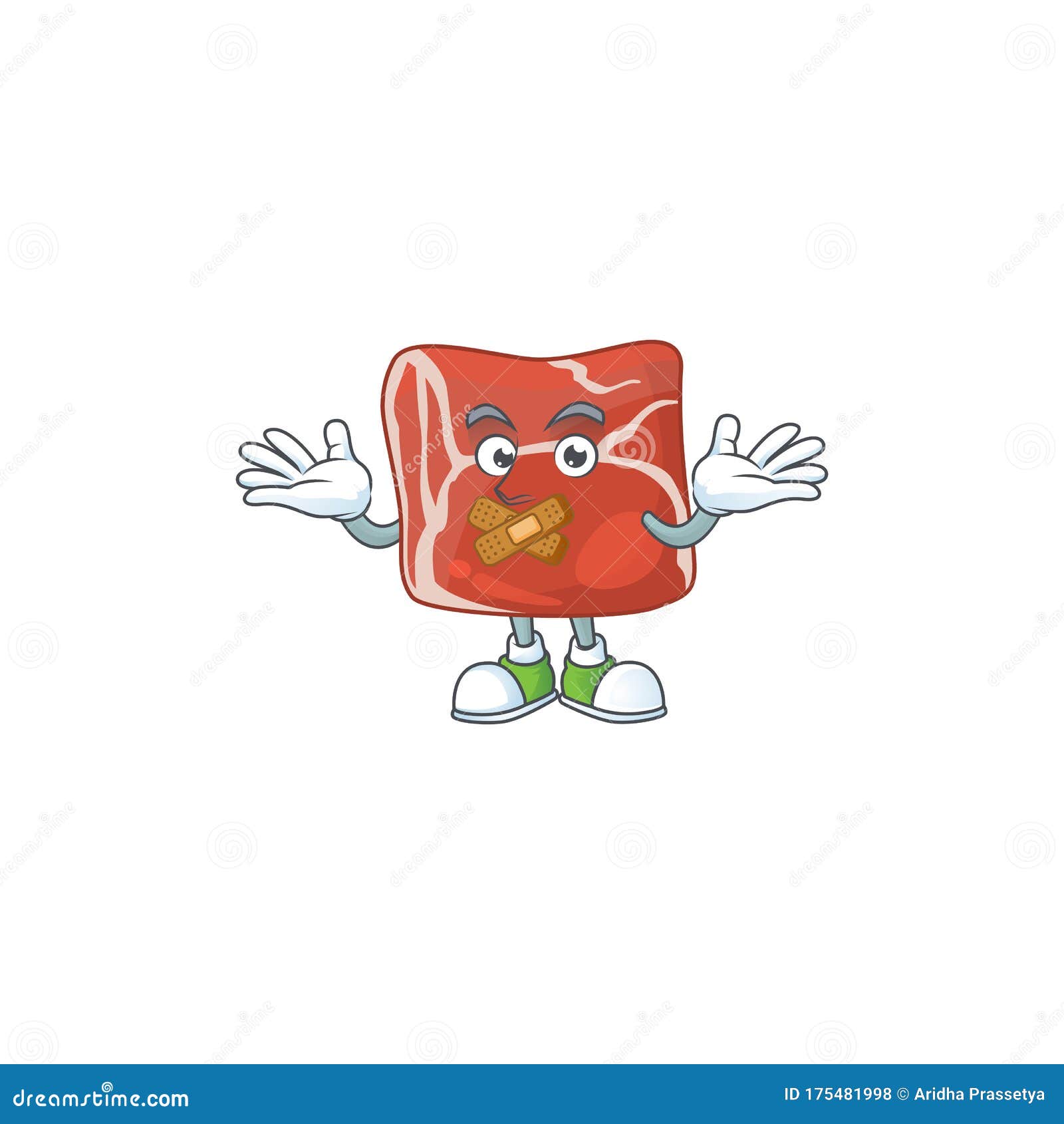 Beef Cartoon Character Design Concept Showing Silent Gesture Stock ...