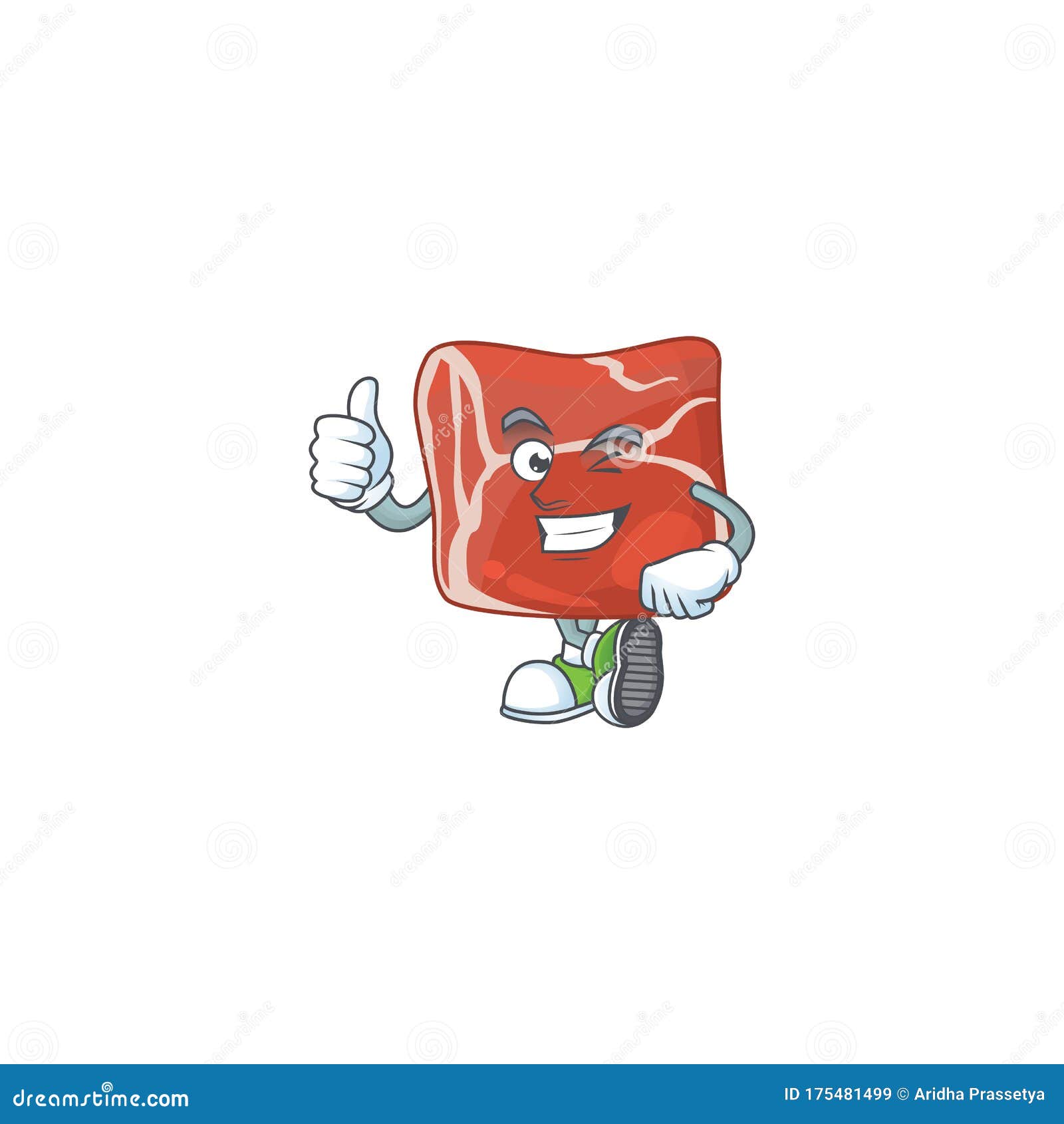 Beef Cartoon Character Making Thumbs Up Finger Stock Vector ...