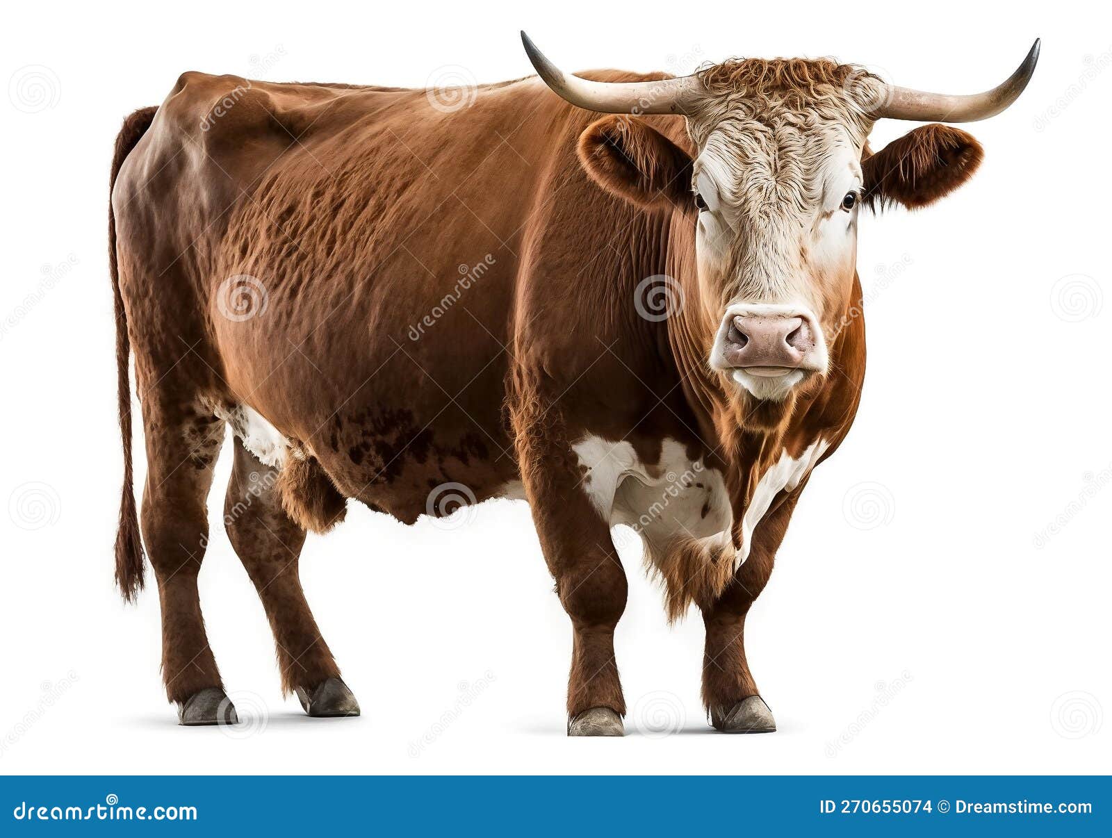 Beef Cattle. Bull Isolated on White Background Stock Illustration ...