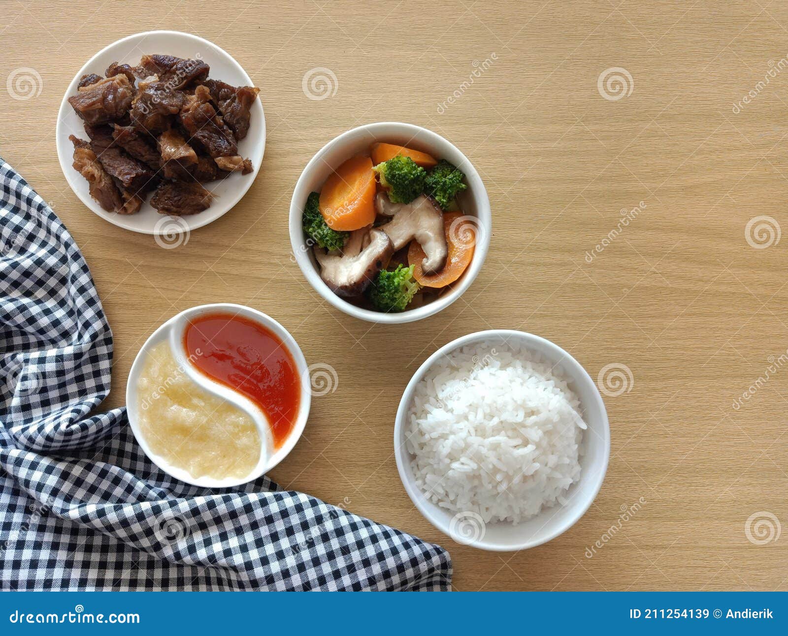 Beef chashu with rice stock image. Image of bowl, bowls - 211254139
