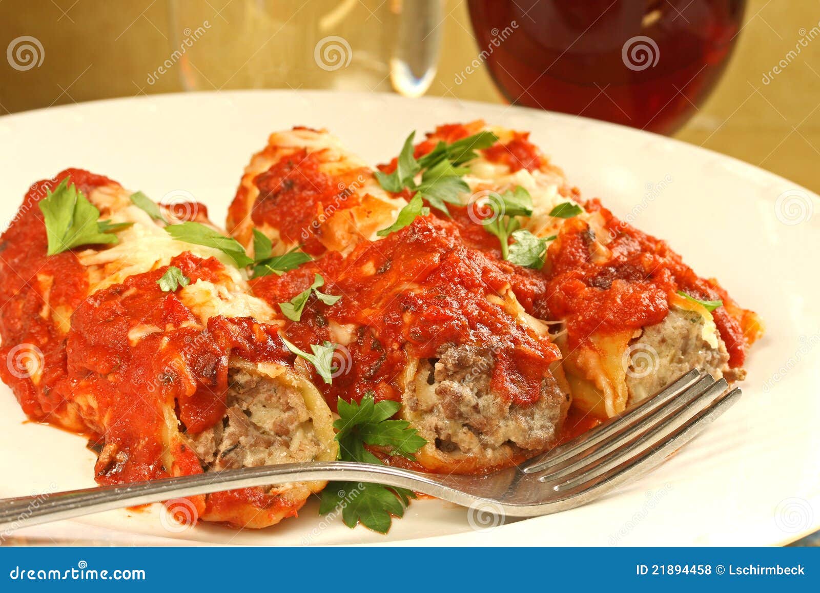 Beef and Cheese Manicotti stock photo. Image of stuffed - 21894458