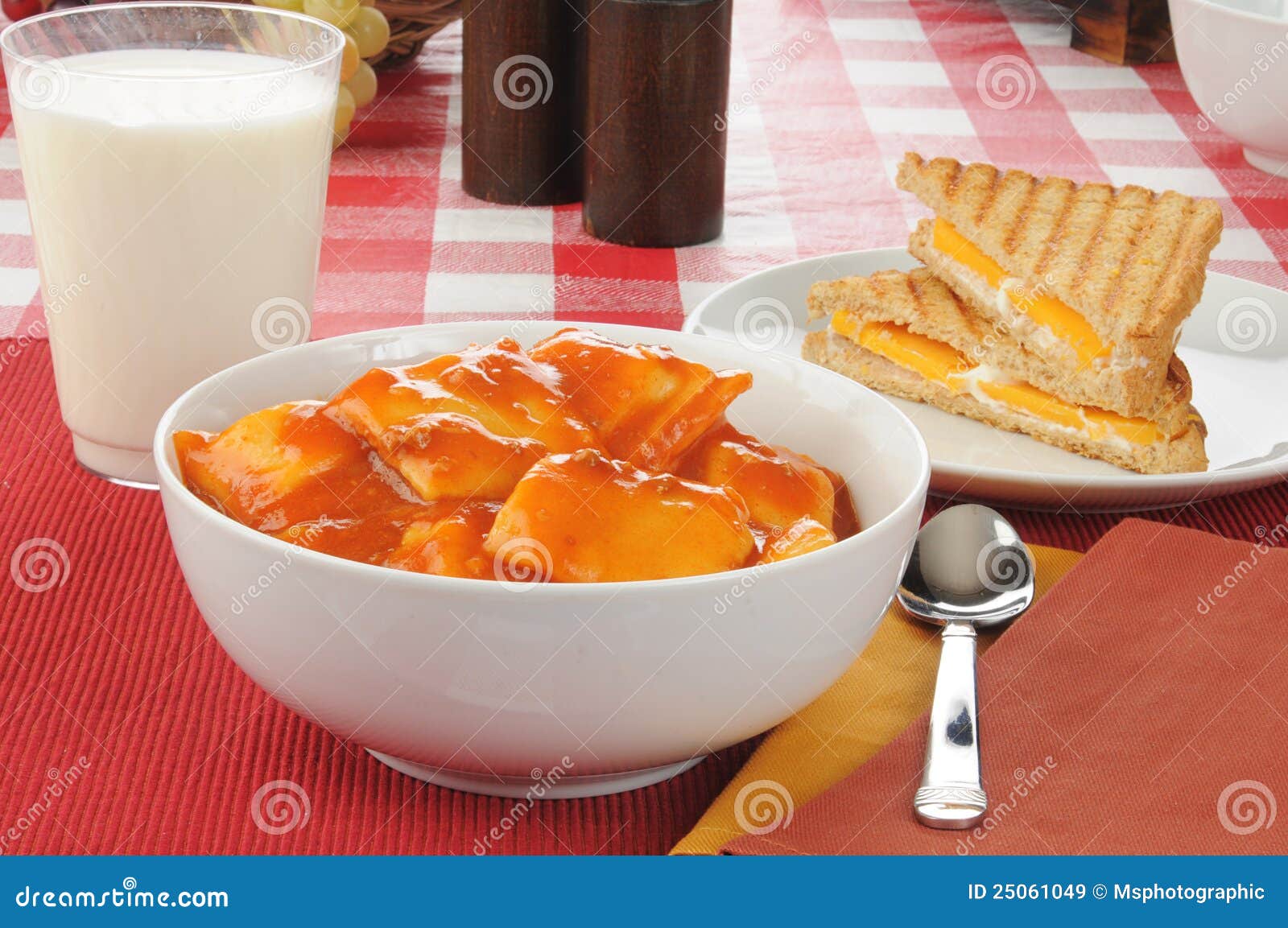 Beef and Cheese Ravioli for Lunch Stock Image - Image of tomato, lunch ...