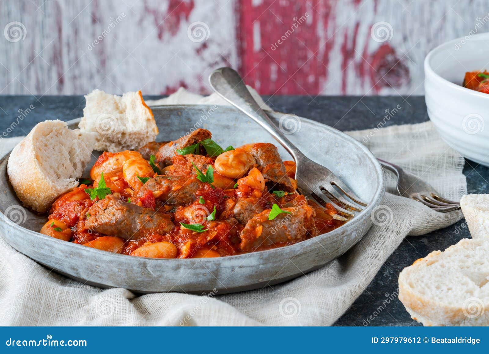 Beef Chipolatas and Bean Casserole Stock Photo - Image of rustic, dish ...