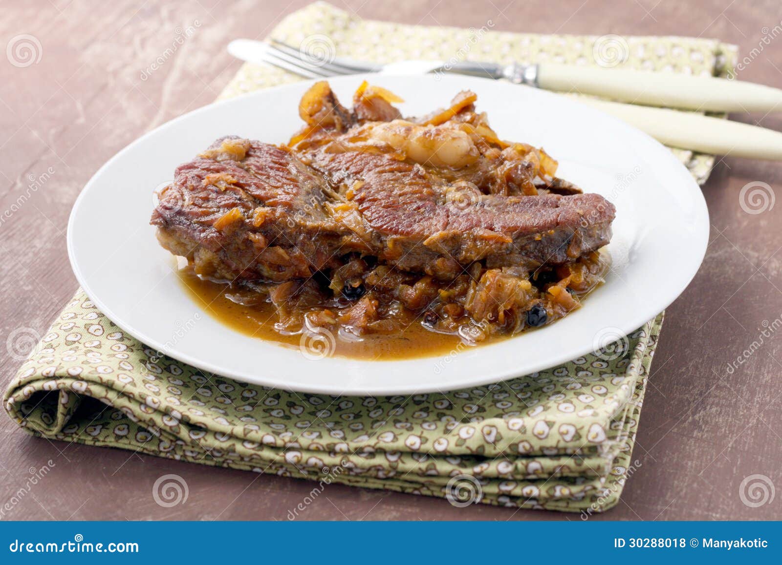 Beef chops stock photo. Image of portion, cooked, gravy - 30288018