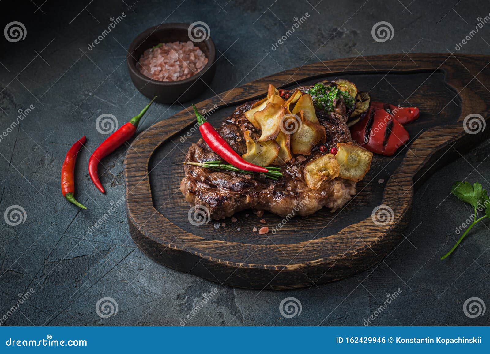 Beef Chuck Roll Served with Chips and Chilli Stock Photo - Image of ...