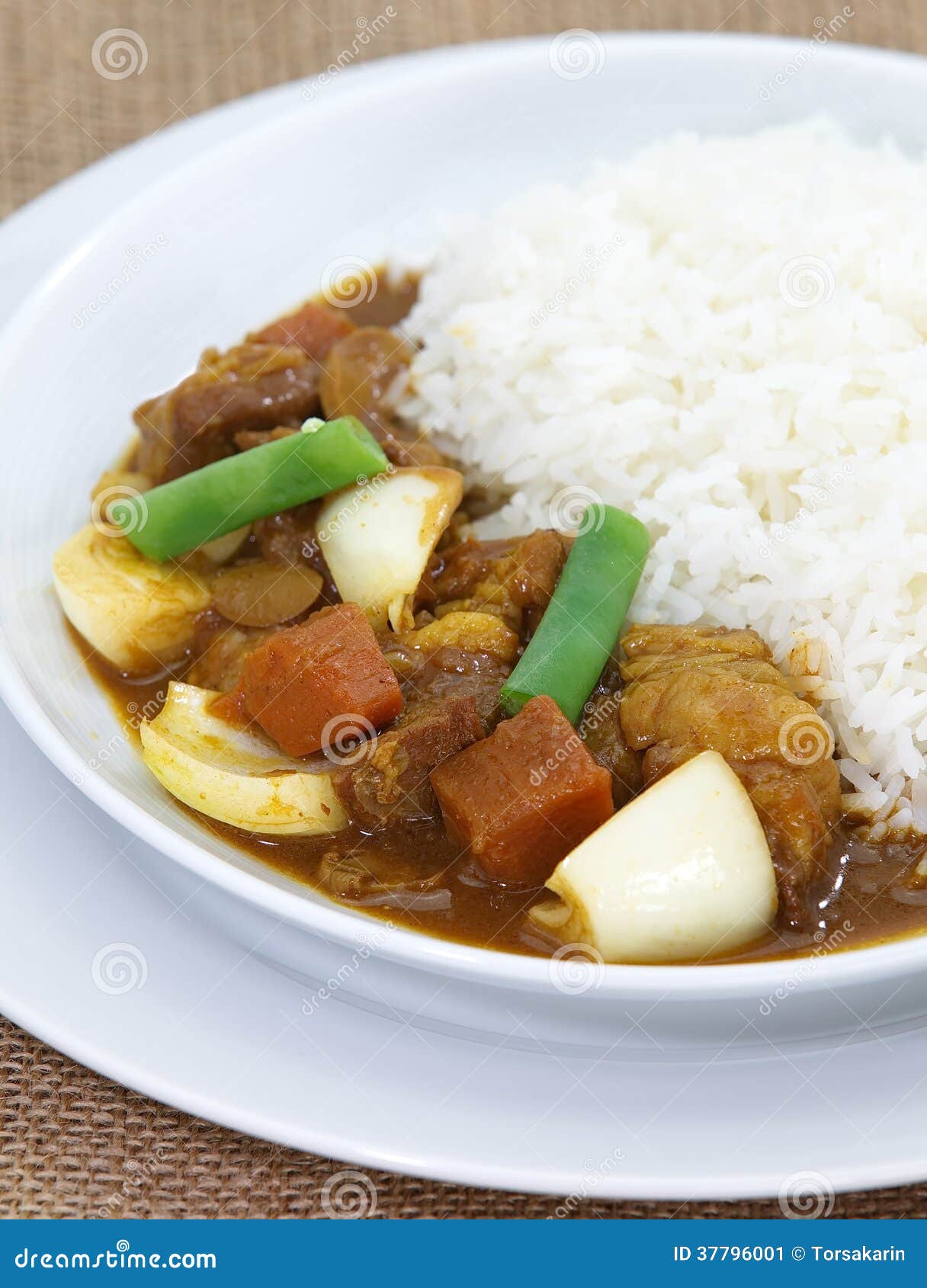 Beef curry rice stock image. Image of green, meal, cuisine - 37796001