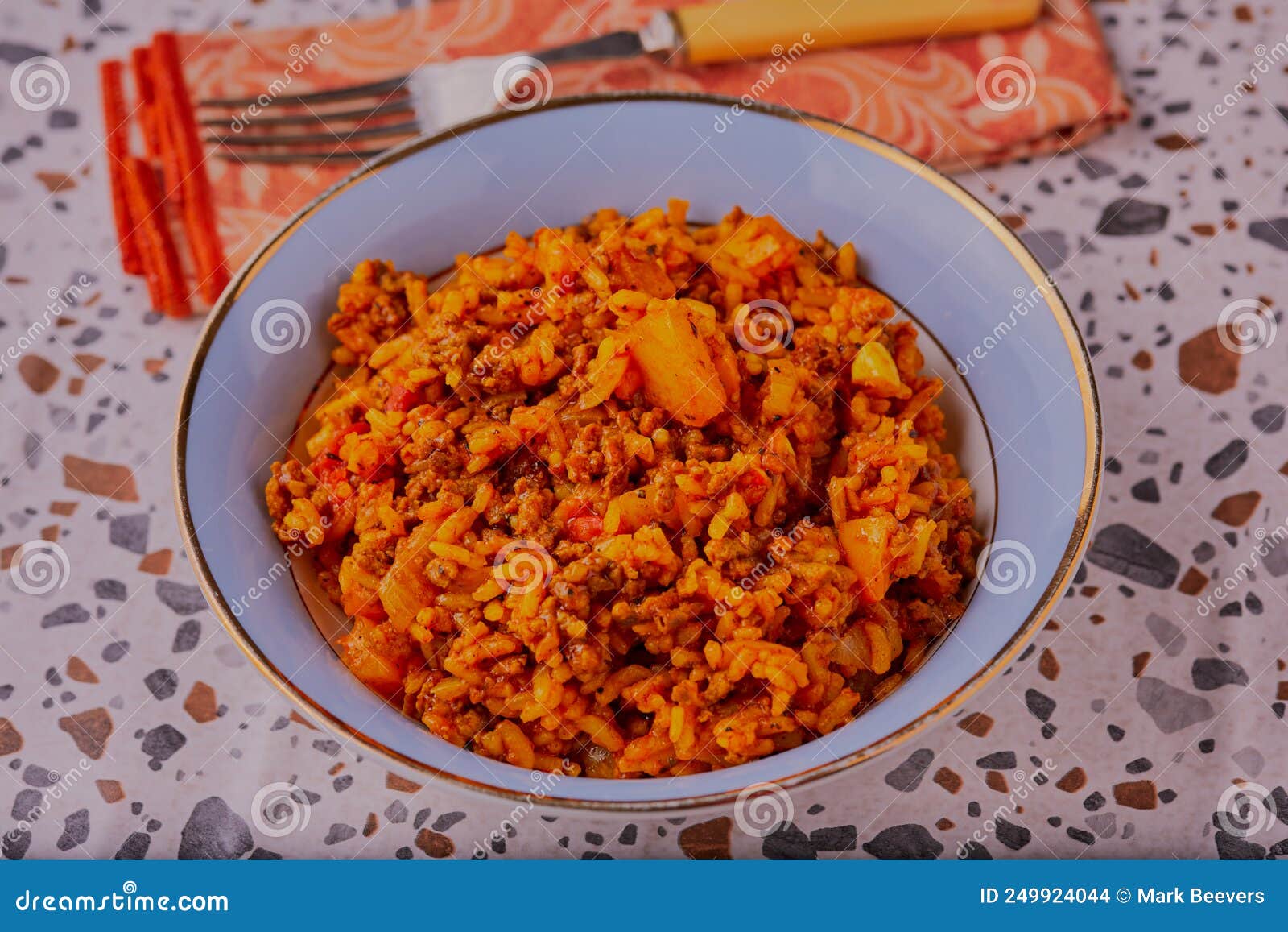Beef curry and rice. stock photo. Image of cuisine, popular - 249924044