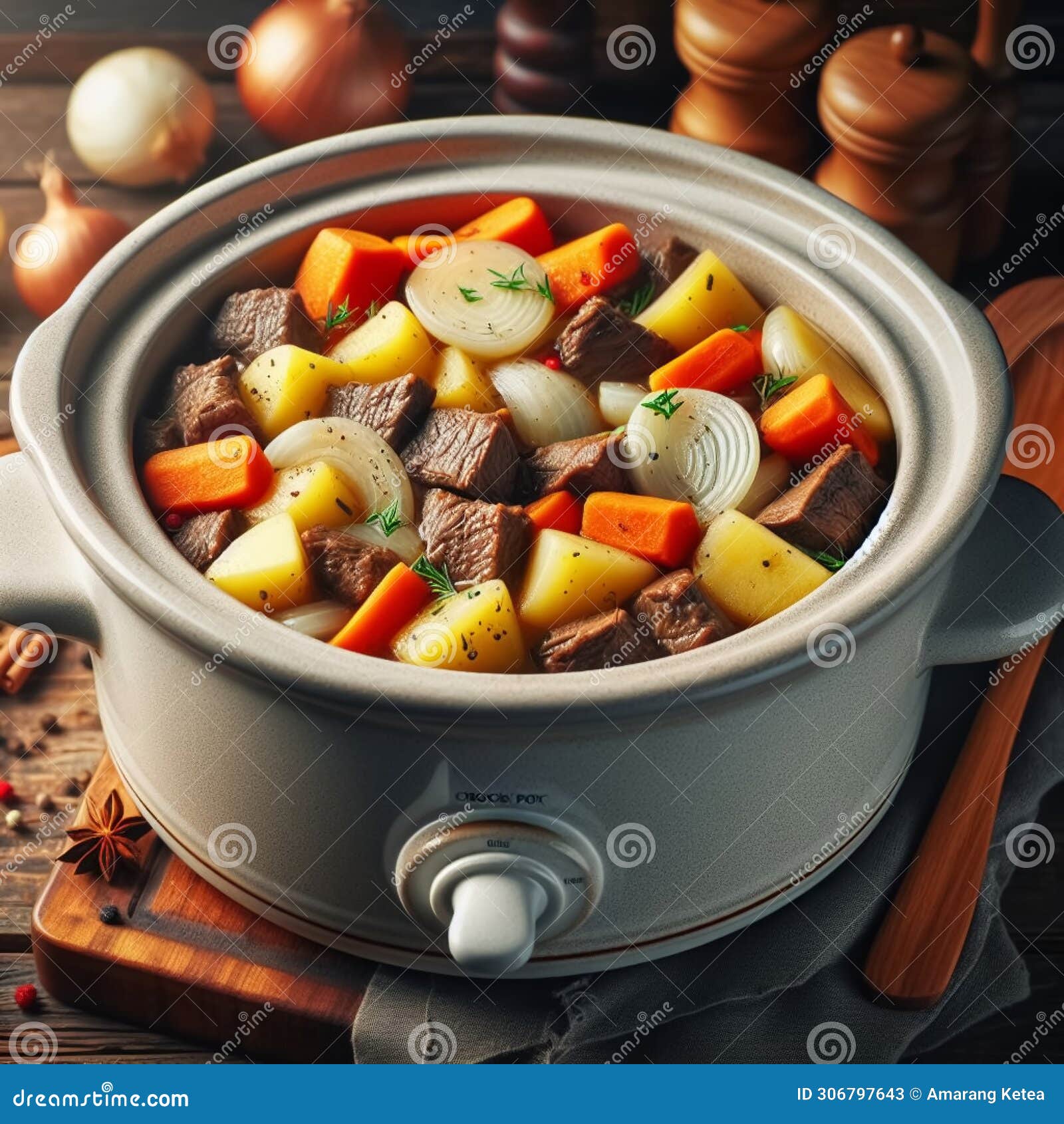 Beef Curry with Vegatable on Top Stock Illustration - Illustration of ...