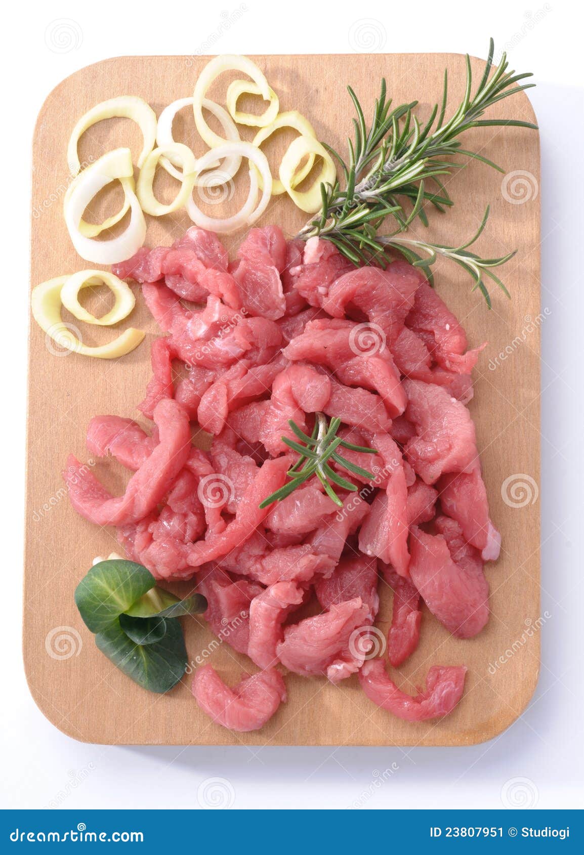Beef Cut into Strips on Wooden Board Stock Image - Image of eating ...