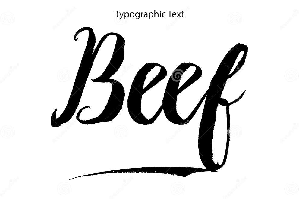 Beef Elegant Typography Lettering Text Vector Design Quote Stock Vector ...