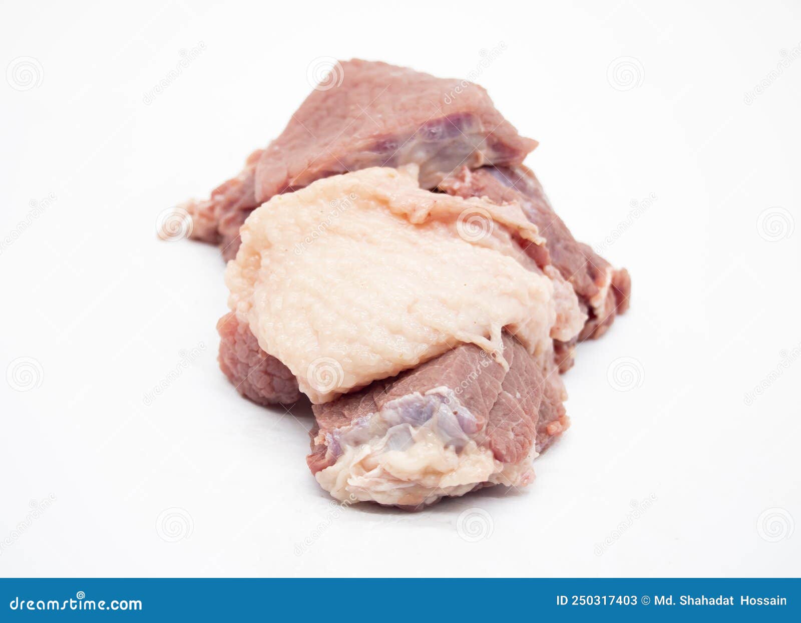 Beef Fat with Beef Meat Isolate on White Background Stock Image - Image ...