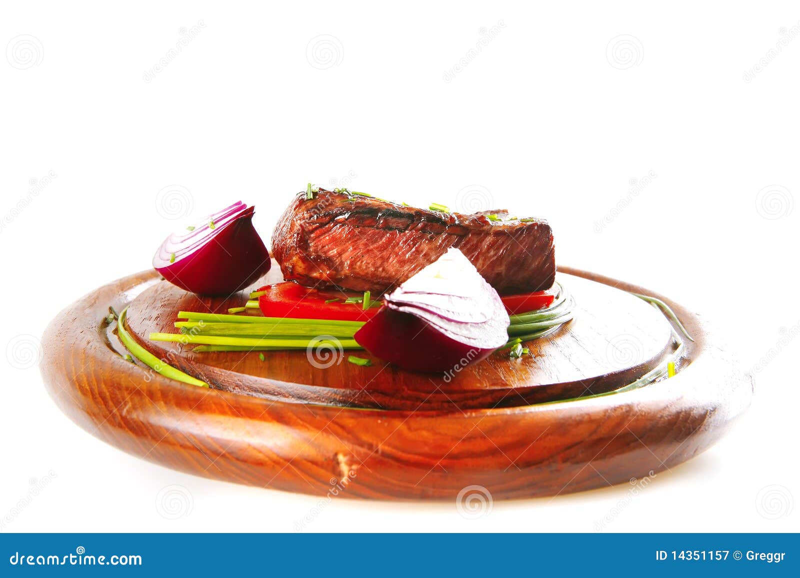 Beef Fillet Served on Wooden Plate Stock Image - Image of cooking ...