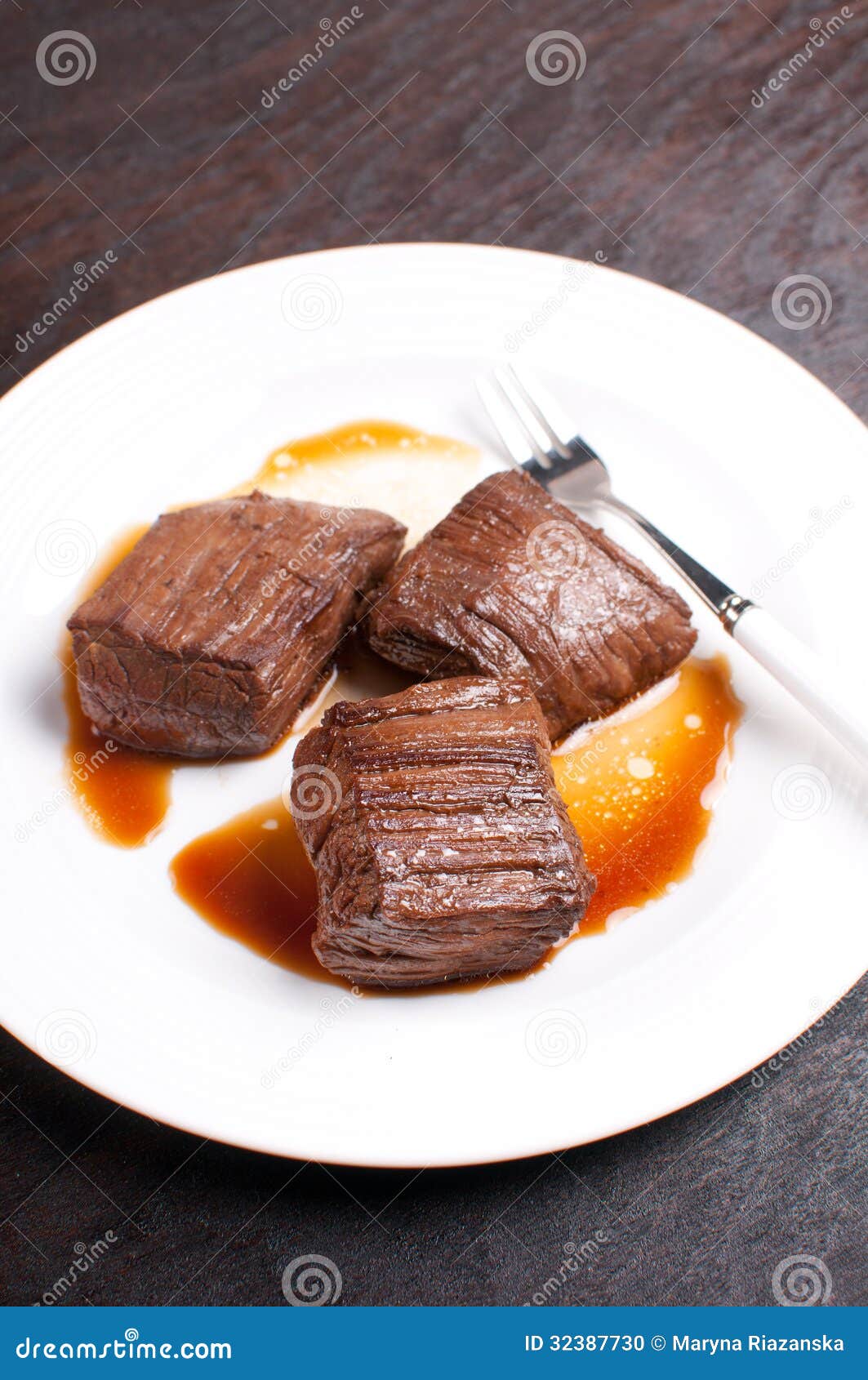 Beef Flank Steak Pieces Marinated and Cooked Stock Photo - Image of ...
