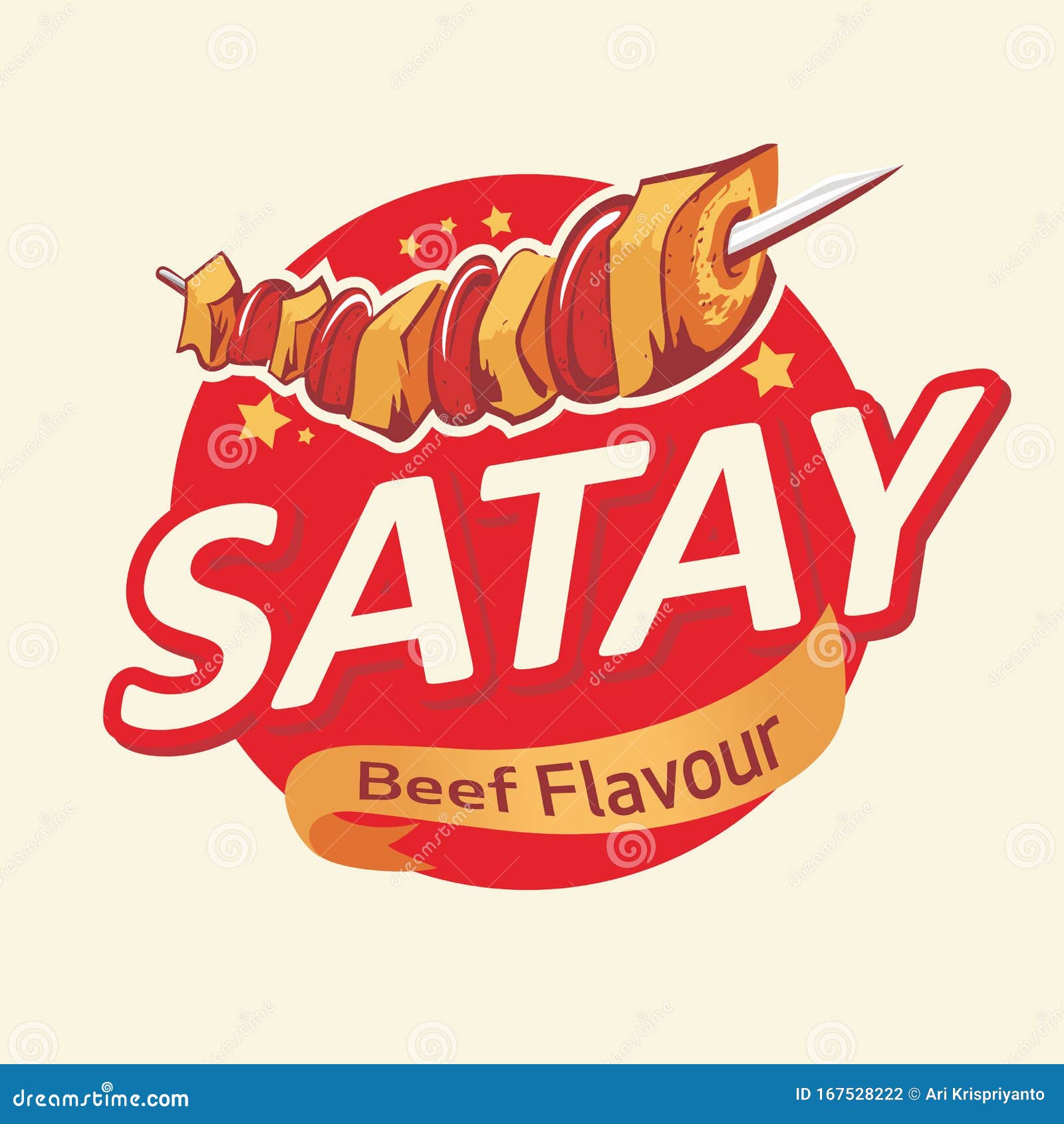Beef Flavour Satay Barbeque Logo Vector Illustration | CartoonDealer ...