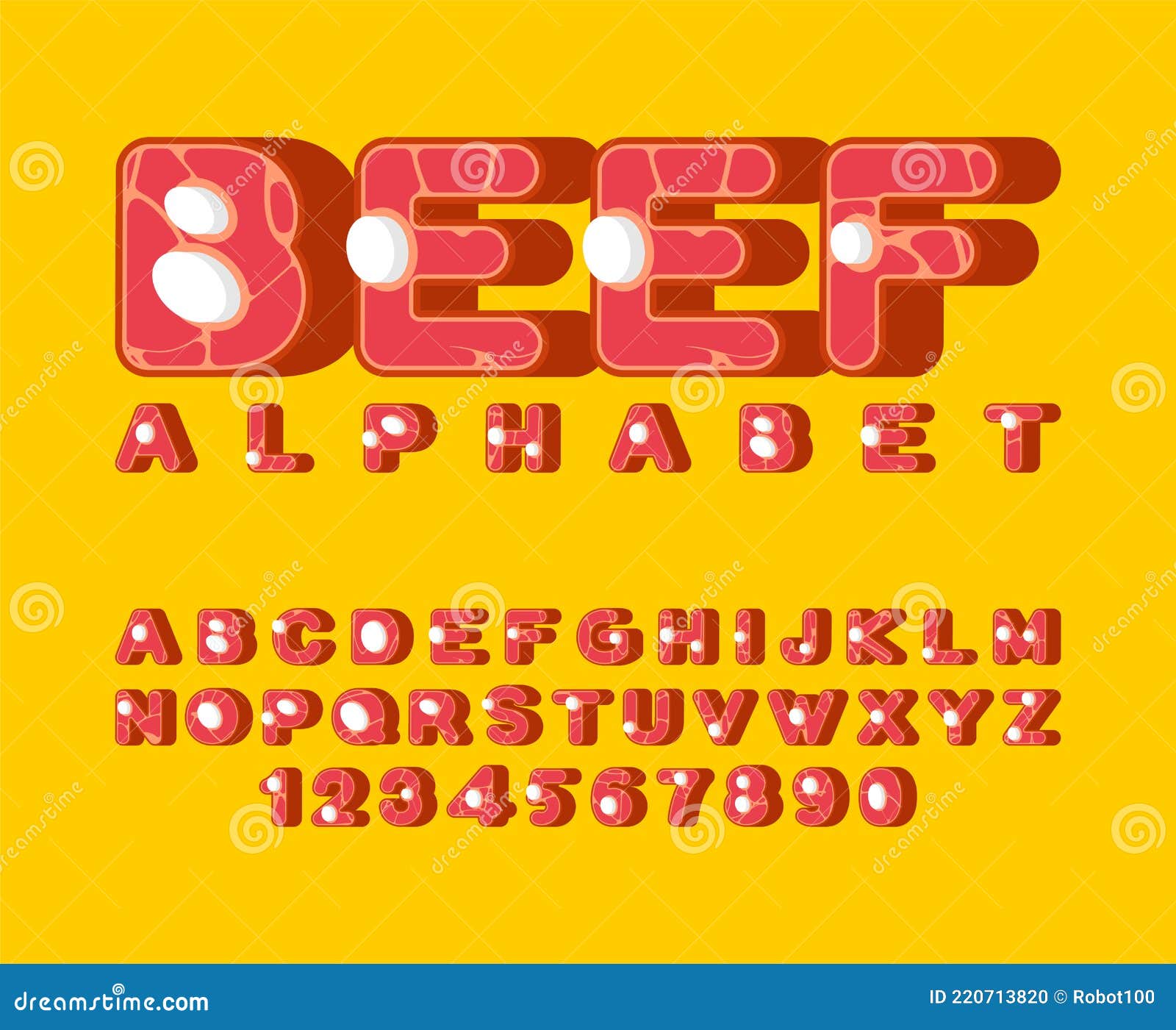 Beef Font. Meat ABC. Meat Letters Stock Vector - Illustration of logo ...