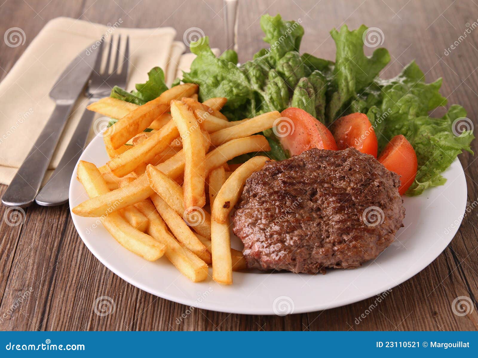 Beef and french fries stock image. Image of loin, potato - 23110521