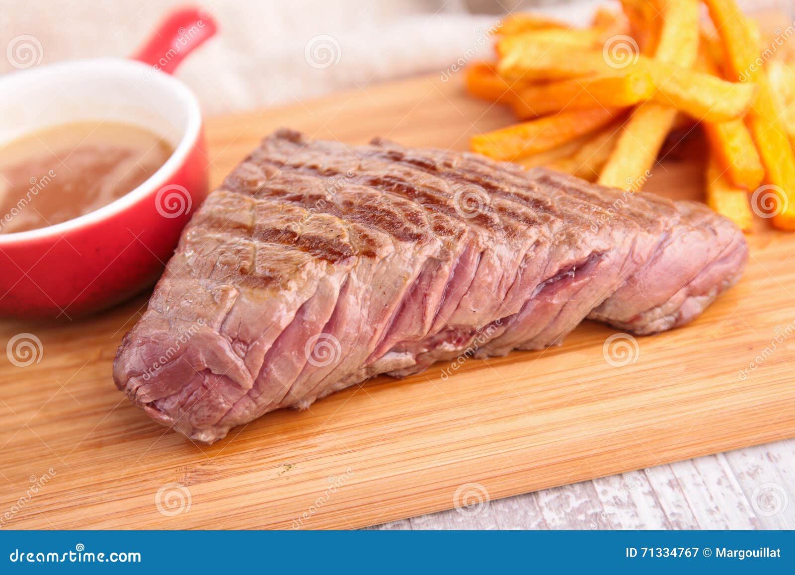 Beef and french fries stock image. Image of french, board - 71334767