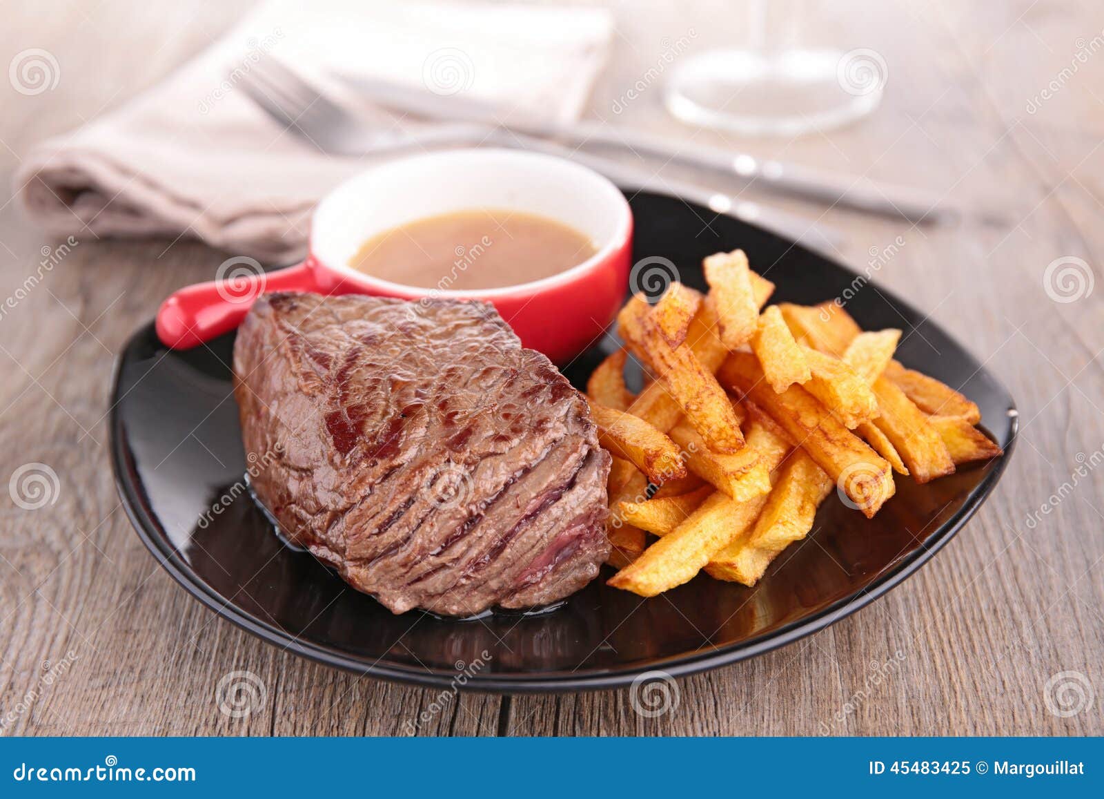 Beef and french fries stock image. Image of grilled, table - 45483425