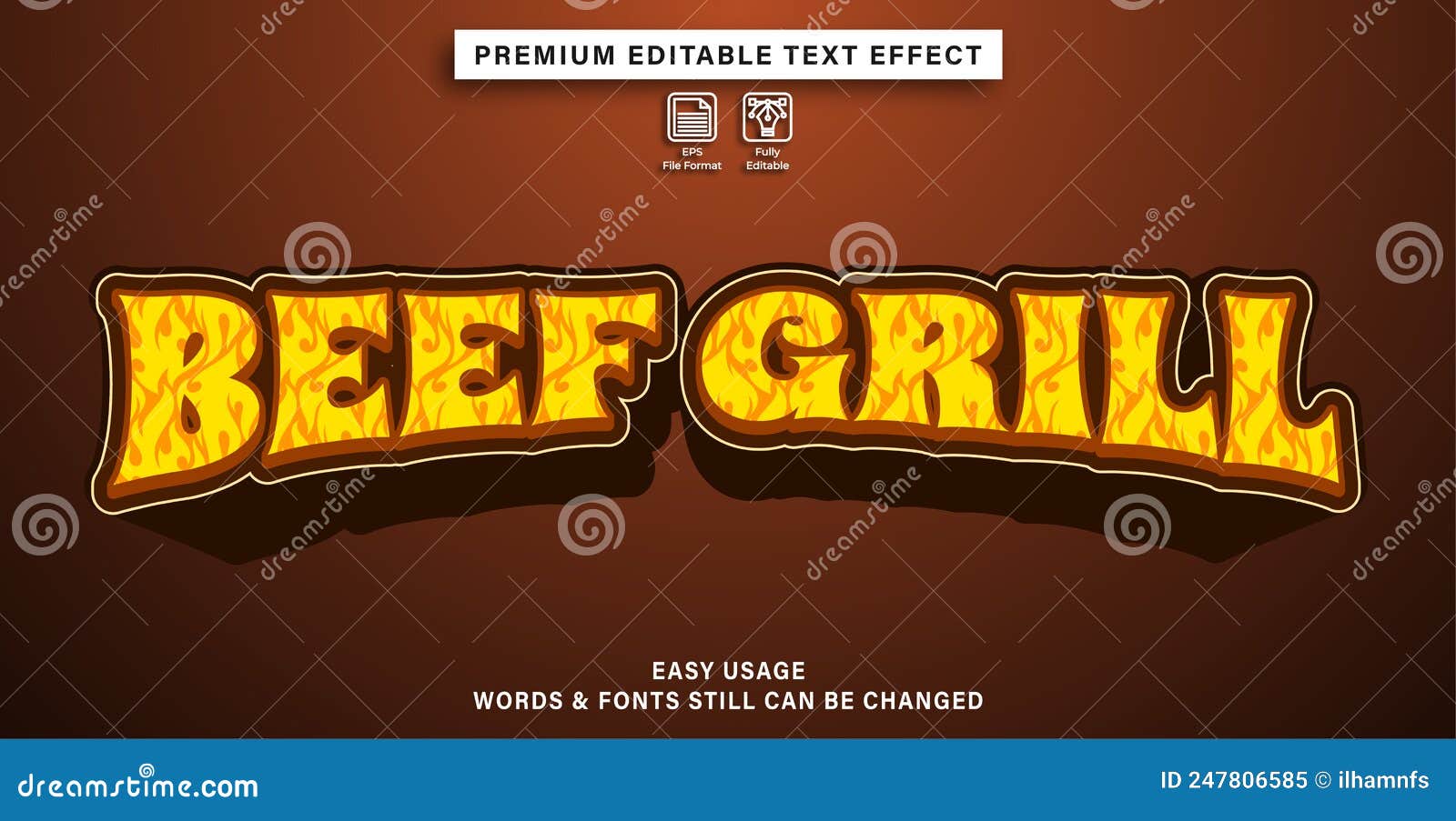 Beef Grill Editable Text Effect, Text Graphic Style, Font Effect ...