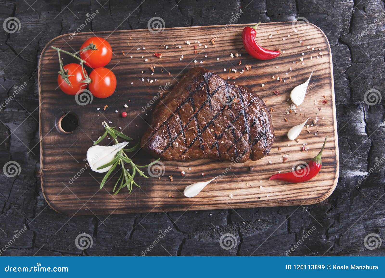 Beef Grilled Steak on Charcoal Stock Image - Image of grilled, close ...