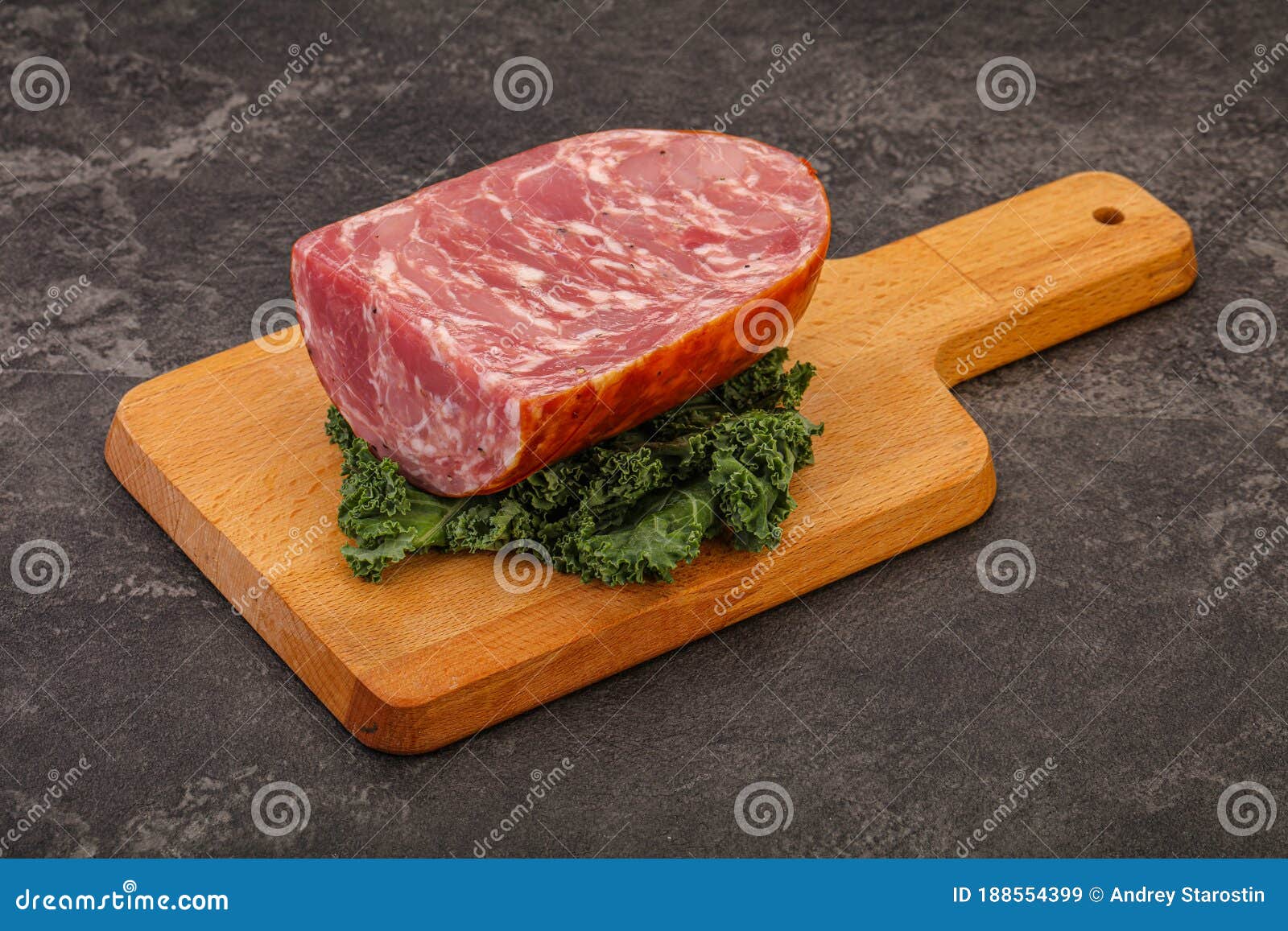 Beef ham piece over board stock image. Image of lunch - 188554399