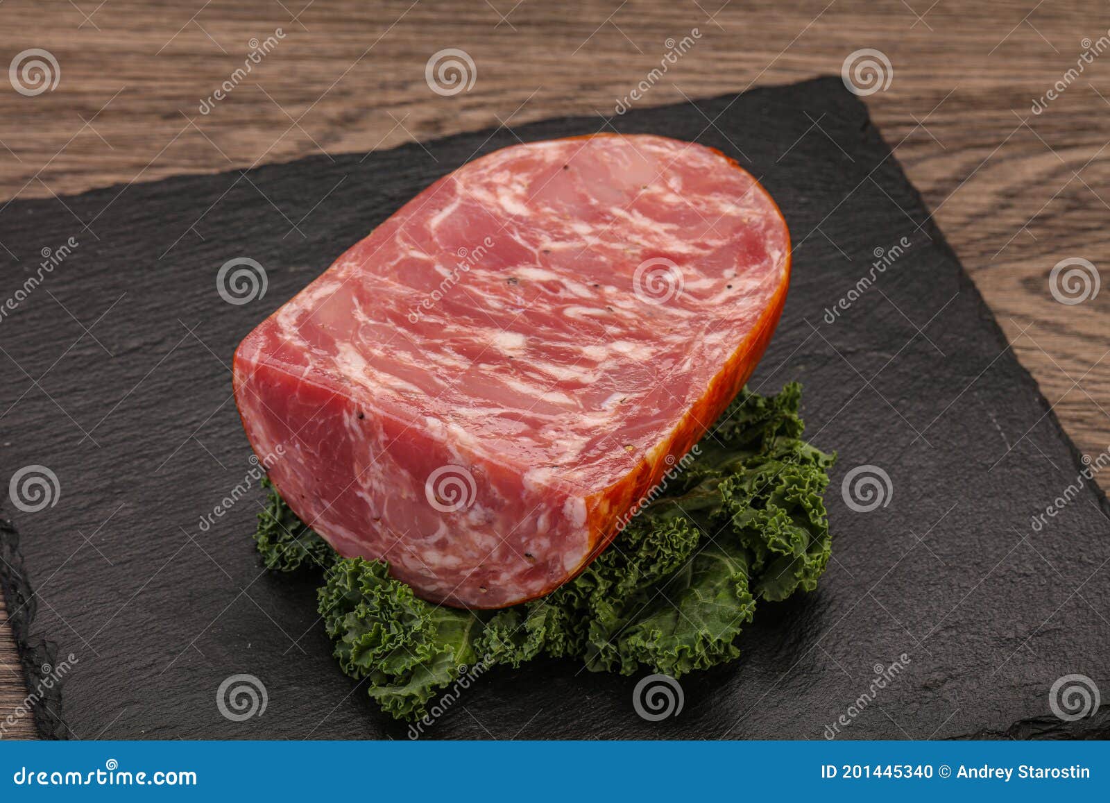 Beef ham piece over board stock photo. Image of food - 201445340