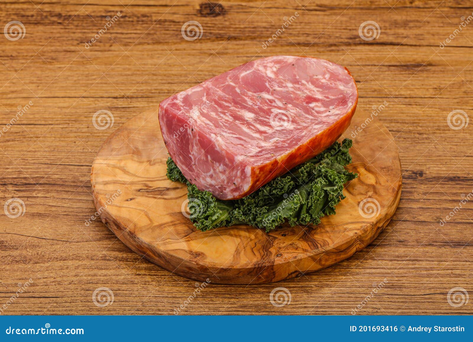 Beef ham piece over board stock photo. Image of tasty - 201693416