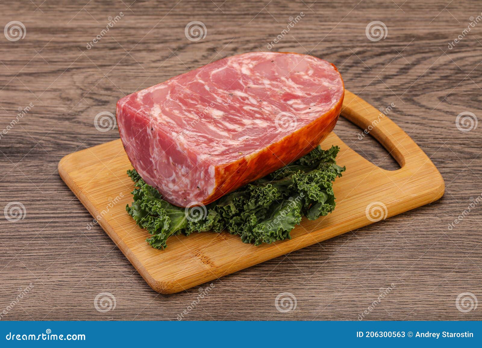 Beef ham piece over board stock image. Image of breakfast - 206300563