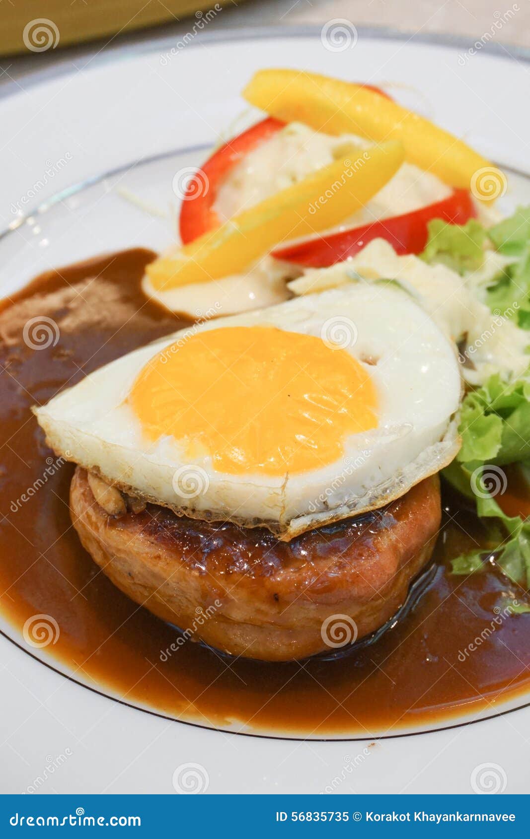 Beef Hamburg Steak with Egg. Stock Image - Image of meal, vegetables ...