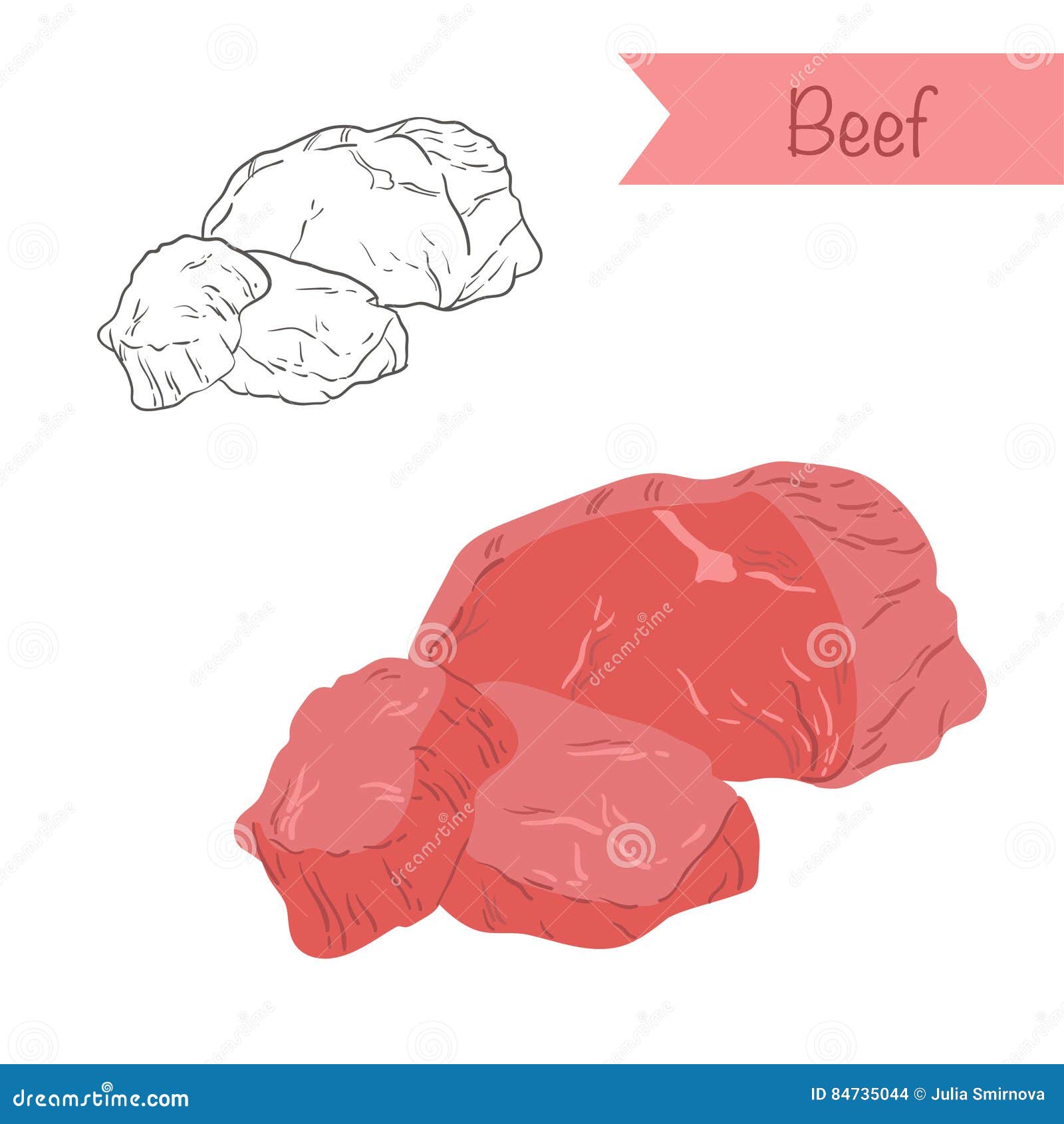 Beef stock illustration. Illustration of lunch, meat - 84735044