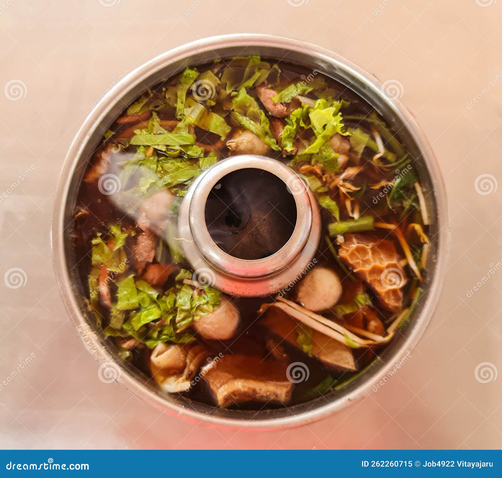 Beef hot pot on table stock image. Image of wooden, lime - 262260715