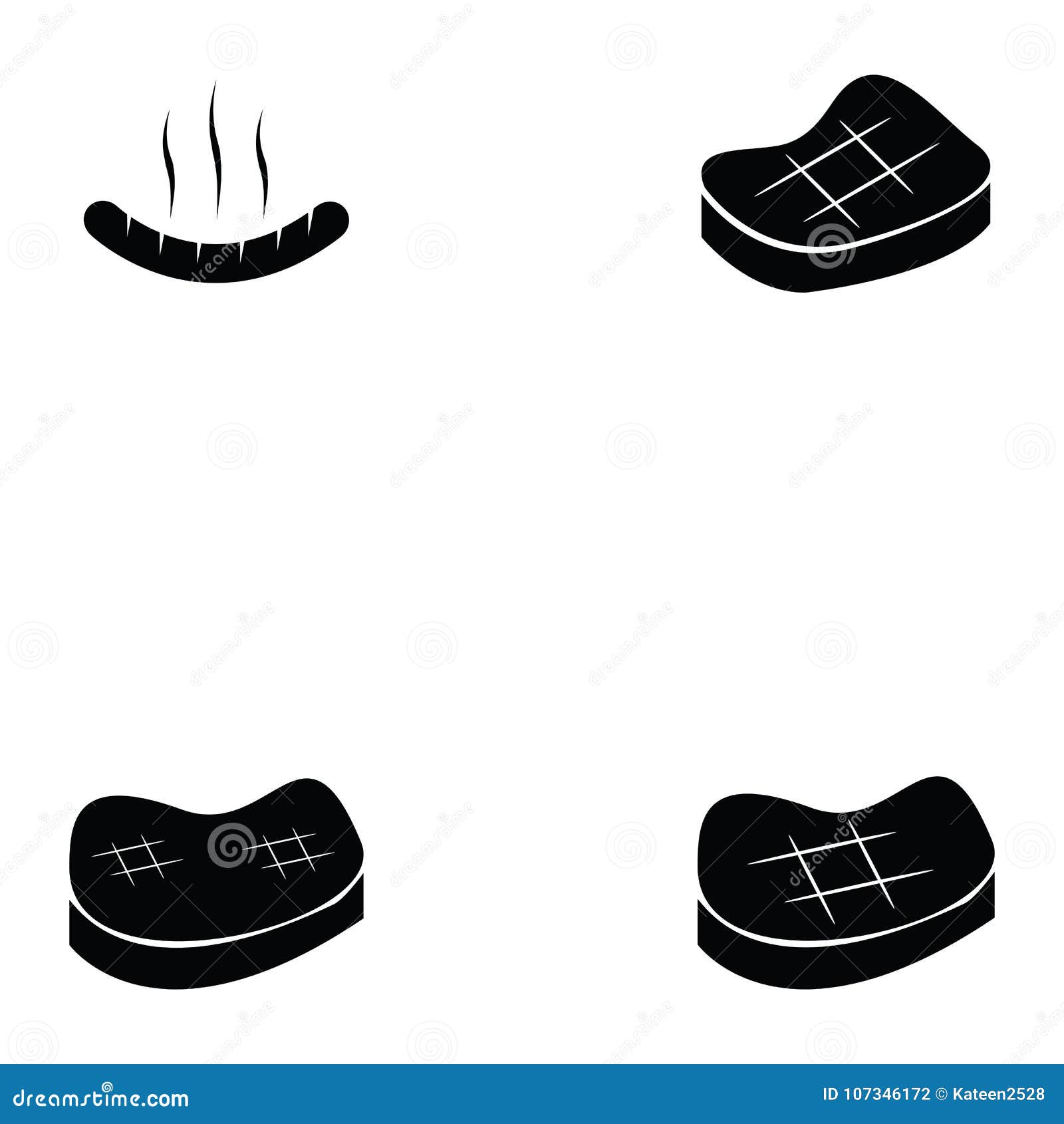 Beef icon set stock vector. Illustration of vector, isolated - 107346172