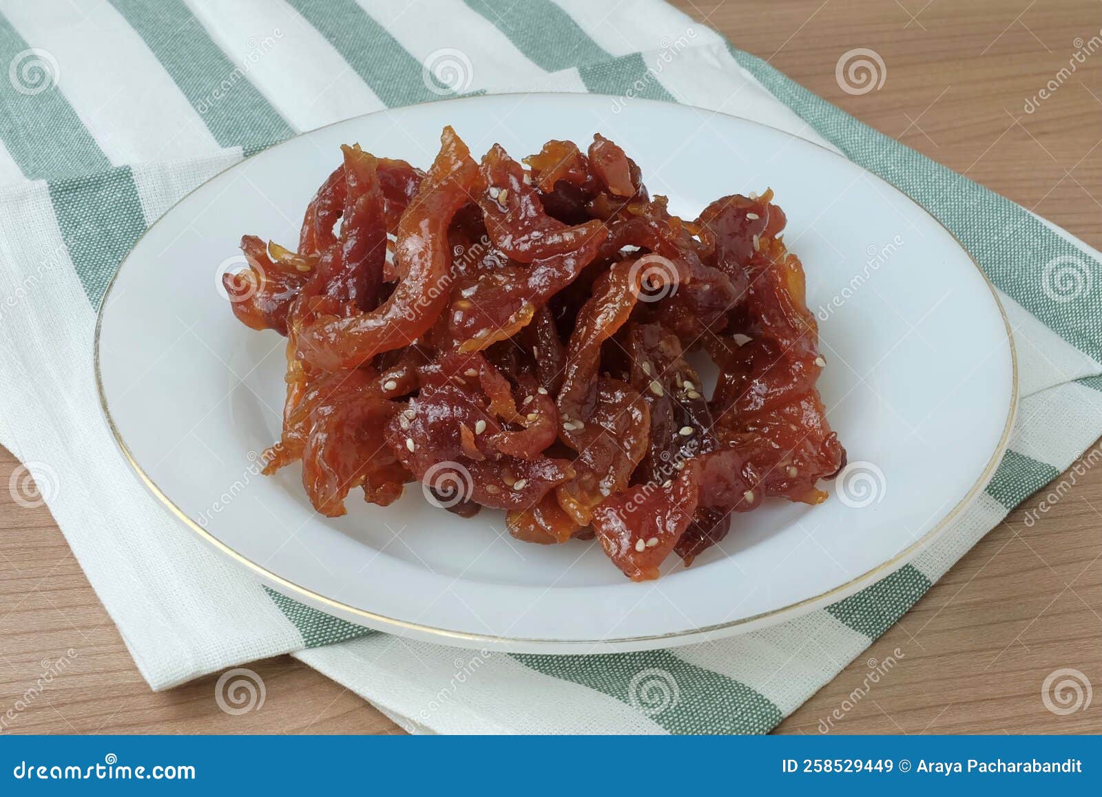 Beef Jerky or Deep Fried Beef Stock Image - Image of dish, marinated ...