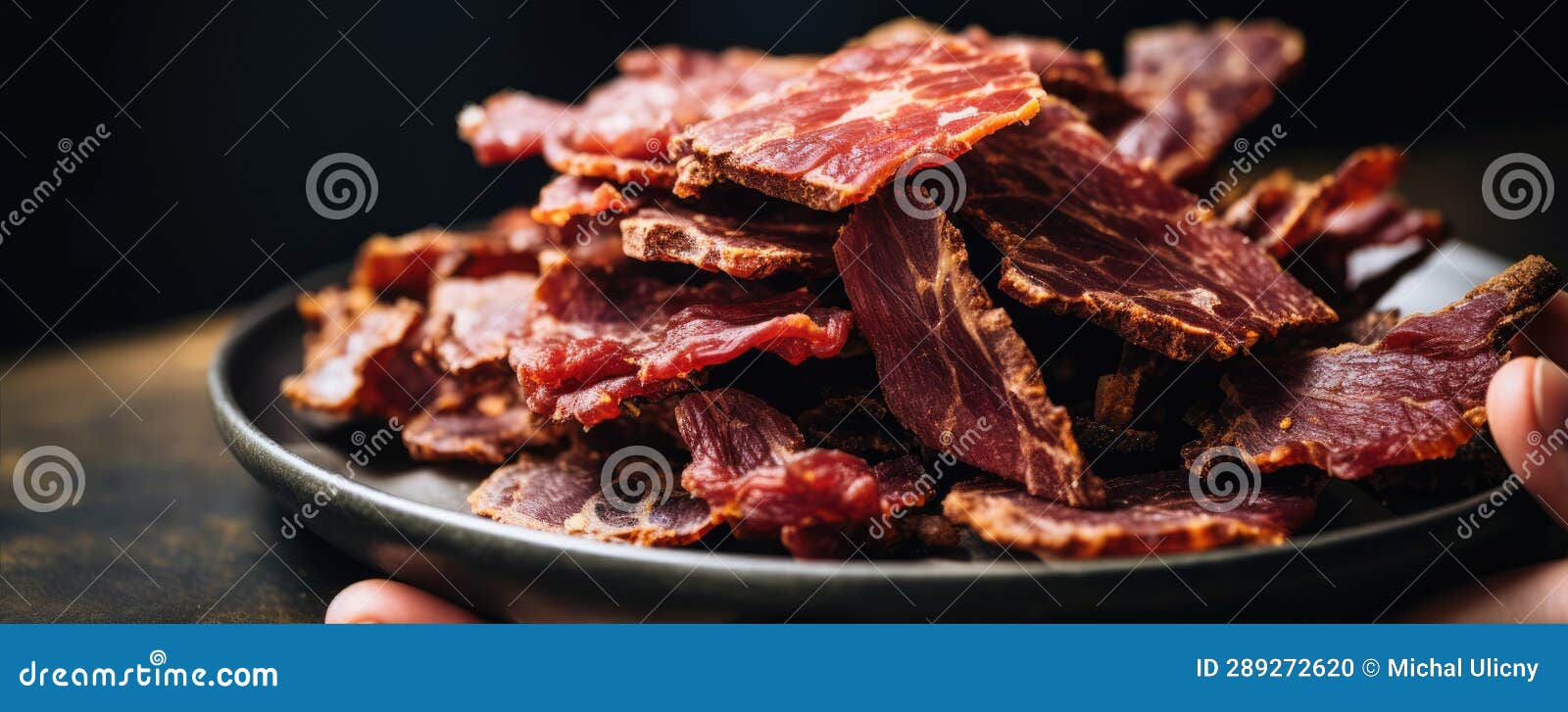Beef jerky meat on table stock illustration. Illustration of healthy ...