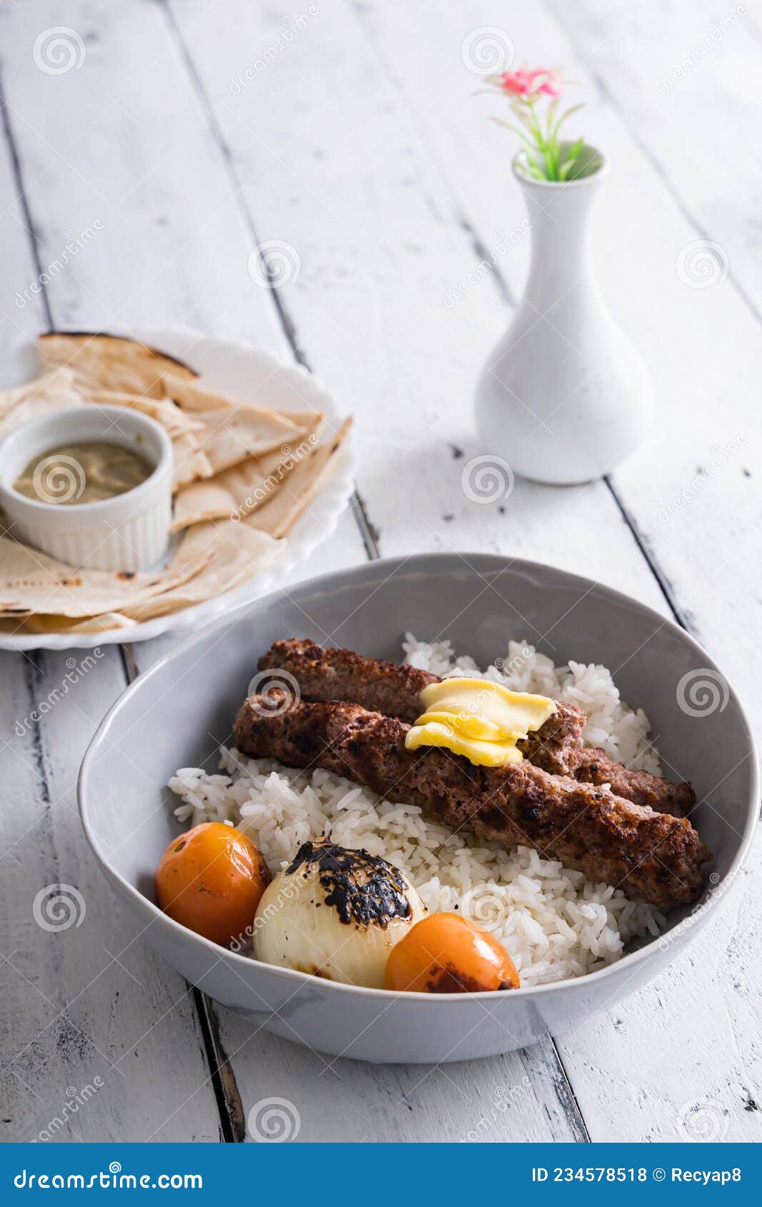 Kebab With Rice On A Plate Stock Photography | CartoonDealer.com #179401022