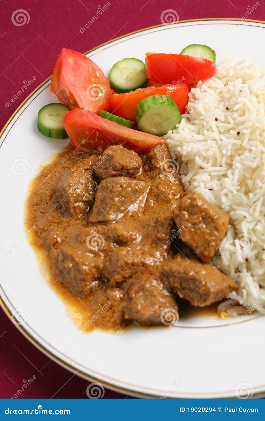 Beef Korma and Rice Vertical Stock Photo - Image of curry, indian: 19020294